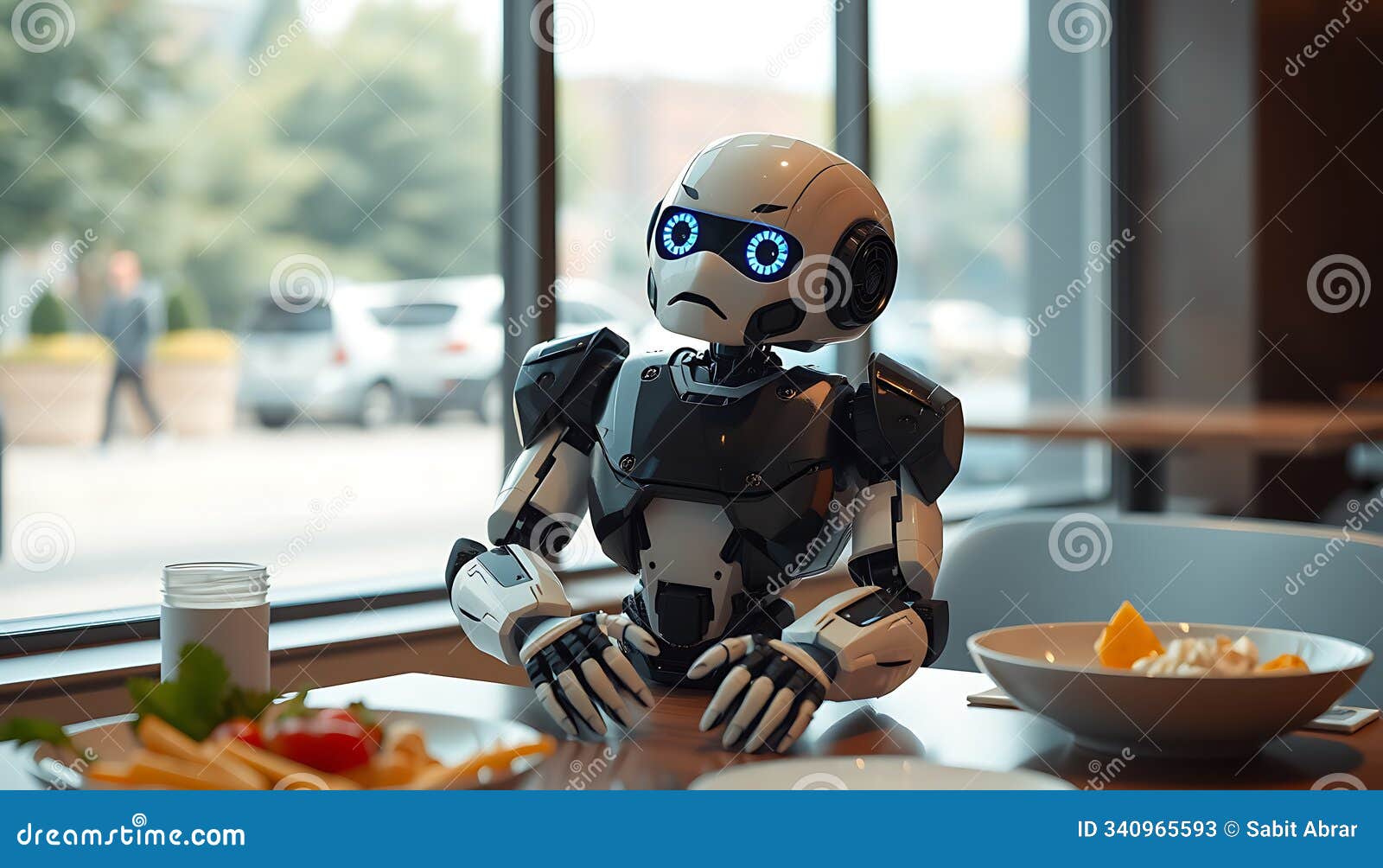 Robot at a Restaurant Table, Stock Image - Image of robot, technology ...