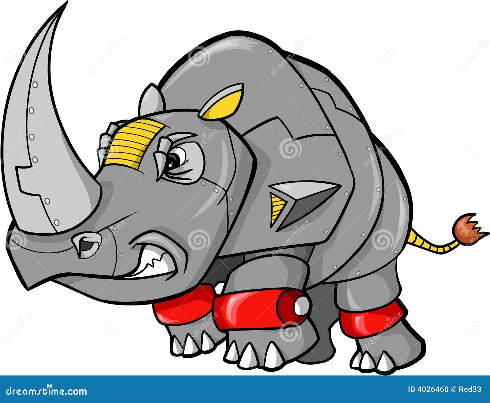 Robot Rhino Vector stock vector. Illustration of safari - 4026460