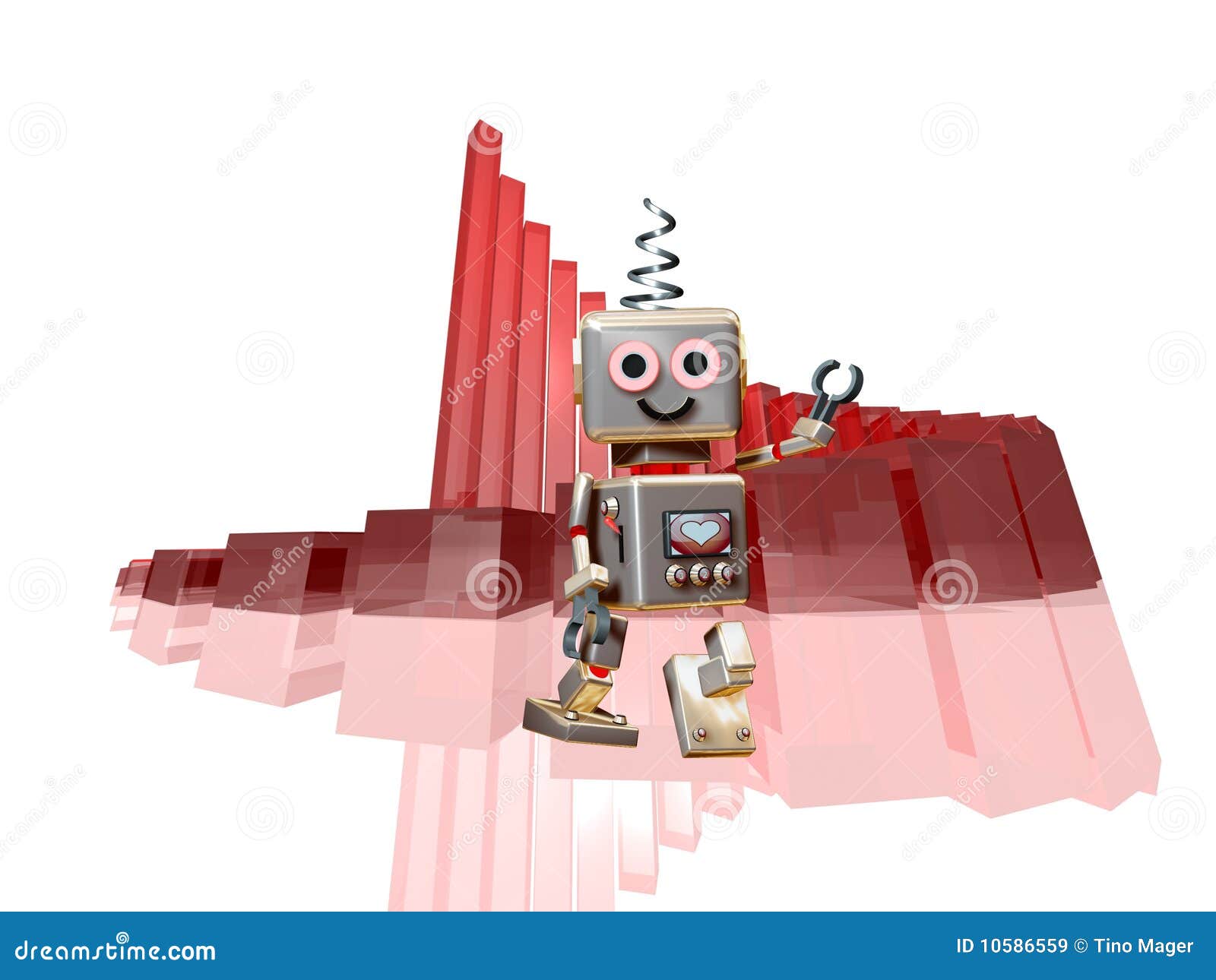 Robot Robi In Front Of Success Diagram Royalty-Free Stock Photo ...