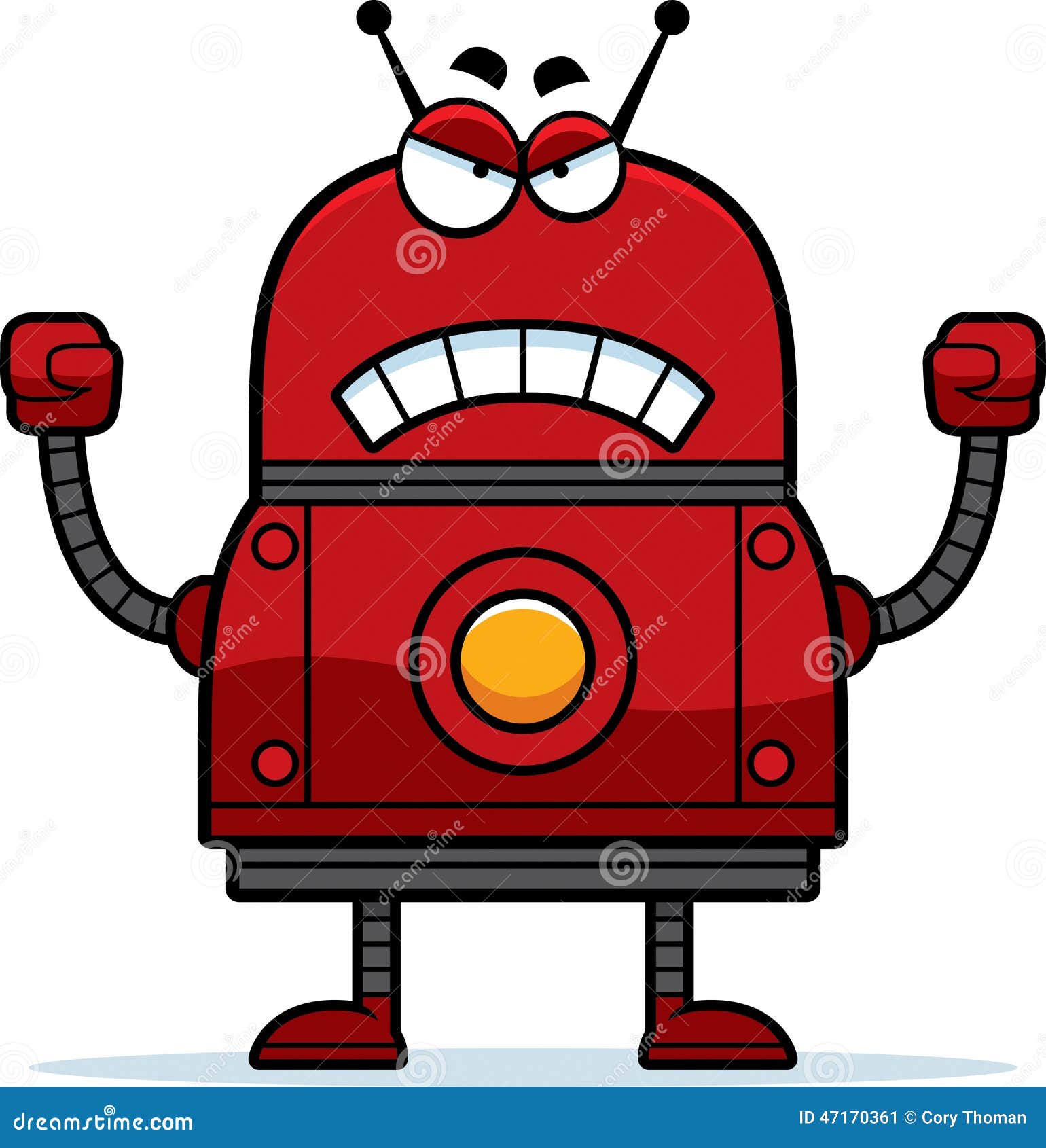 Robot rojo enojado ilustración del vector. Ilustración de acortar ...