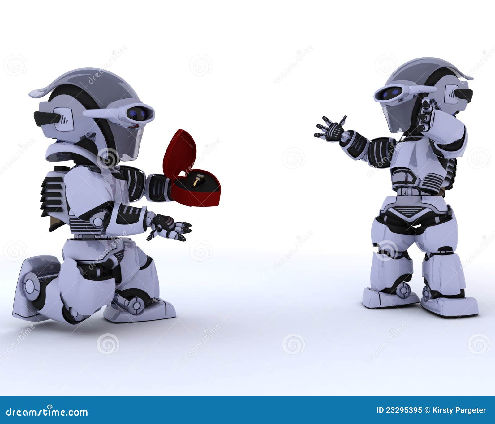 Robot with romantic gift stock illustration. Illustration of futuristic ...