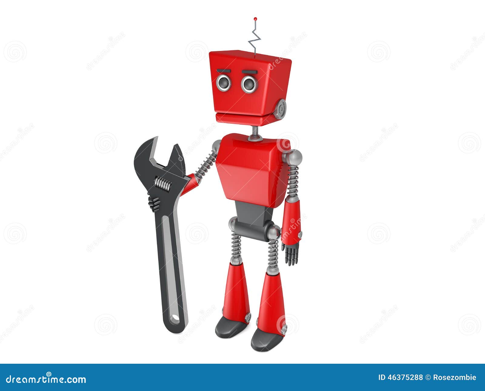 Robot rouge illustration stock. Illustration du machine - 46375288