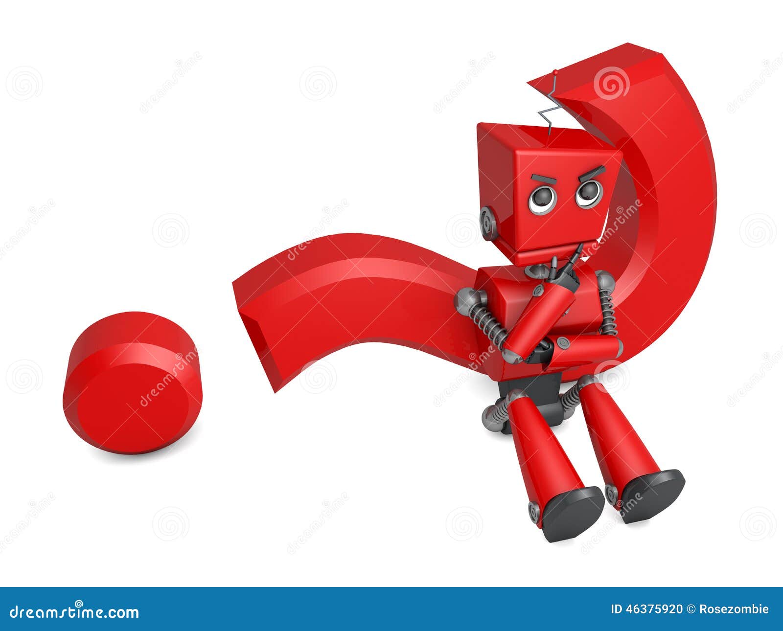 Robot rouge illustration stock. Illustration du confusion - 46375920
