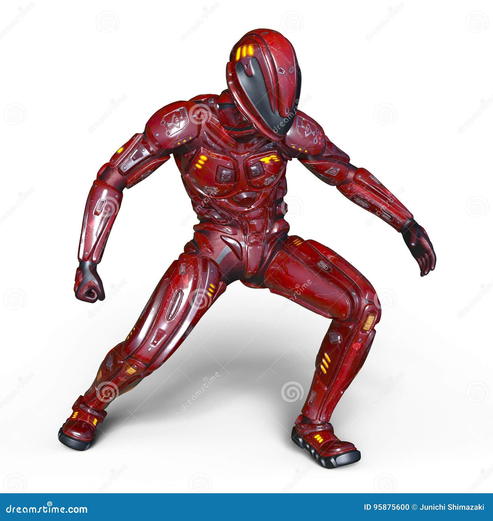 Robot rouge illustration stock. Illustration du rendu - 95875600
