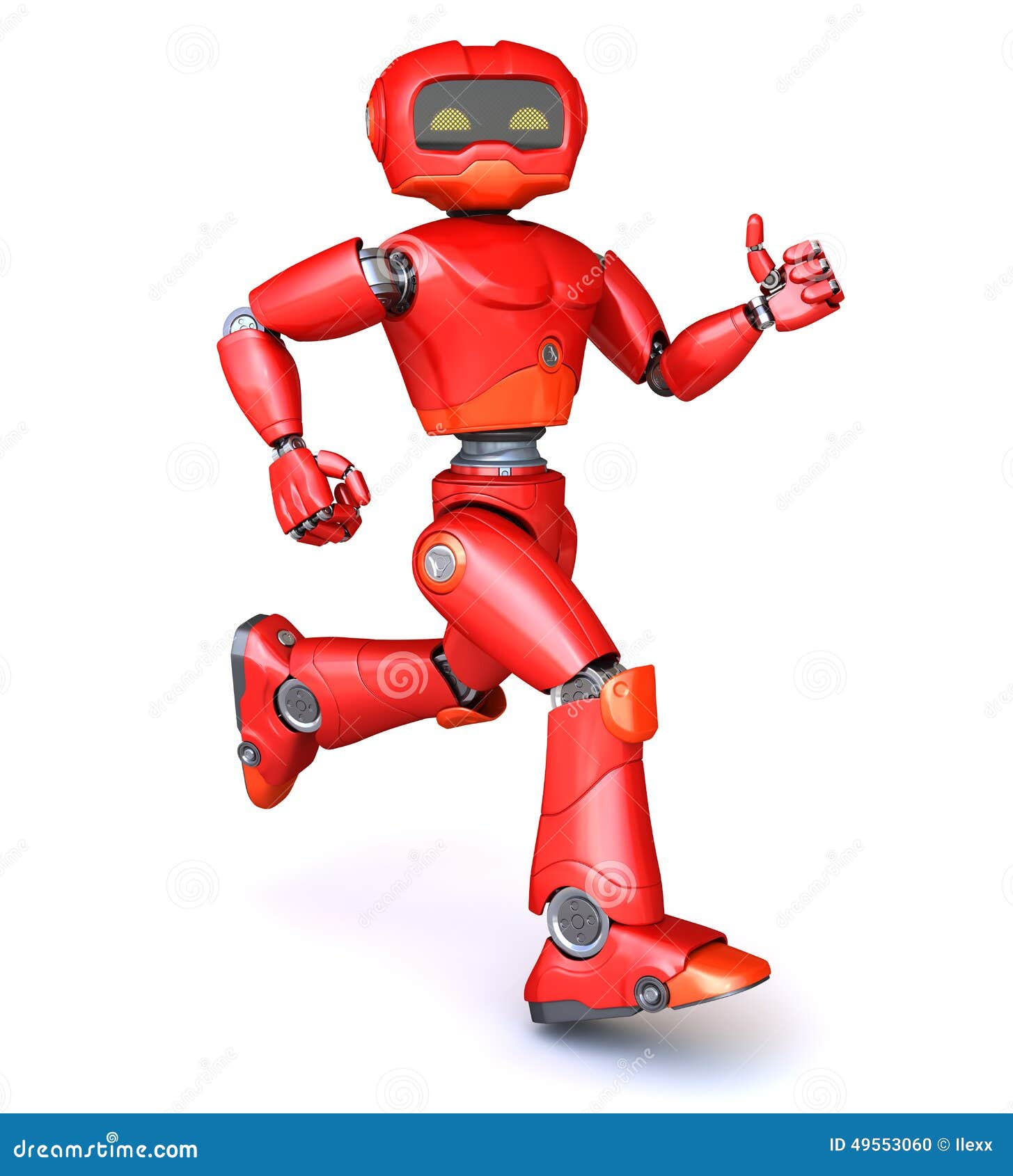 Robot rouge courant illustration stock. Illustration du côté - 49553060