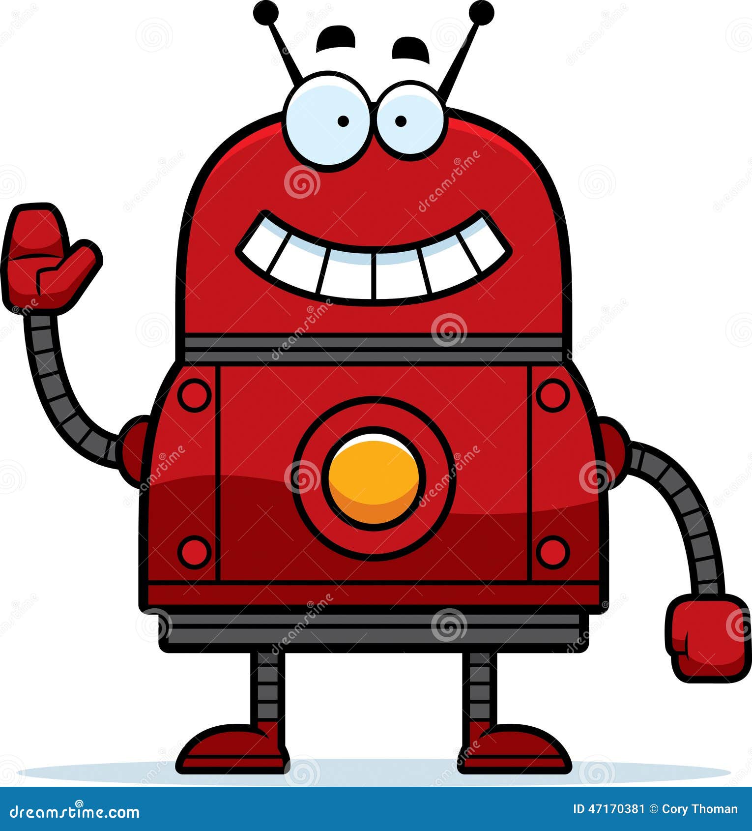 Robot rouge de ondulation illustration de vecteur. Illustration du ...