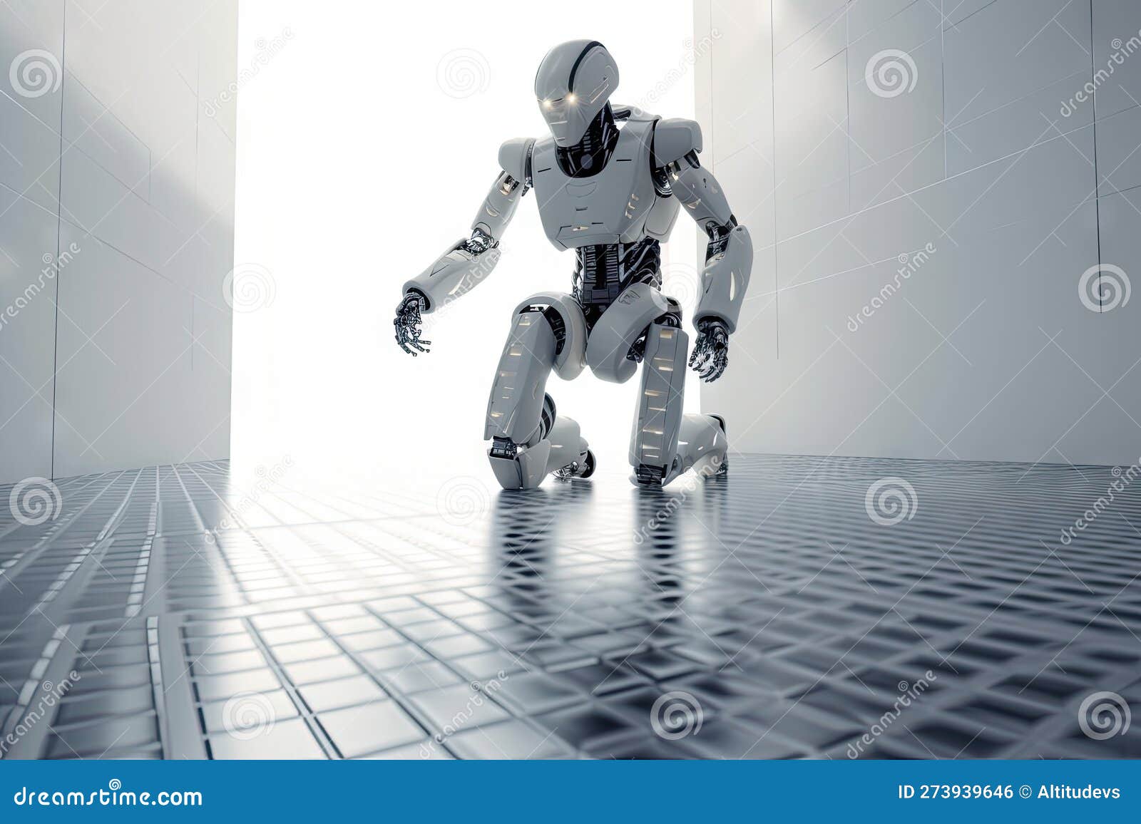 Robot, Running through Programmed Sequence of Motions in Virtual ...
