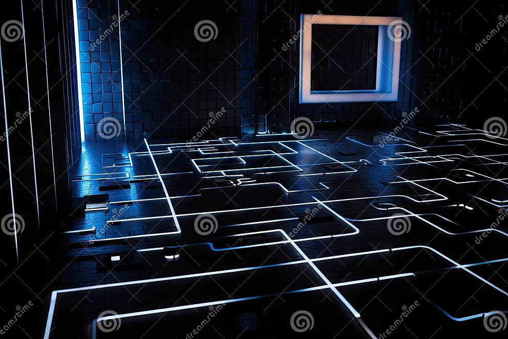 Robot Running Simple Program To Navigate Maze, with Virtual Maze Projected Onto Its Screen Stock ...