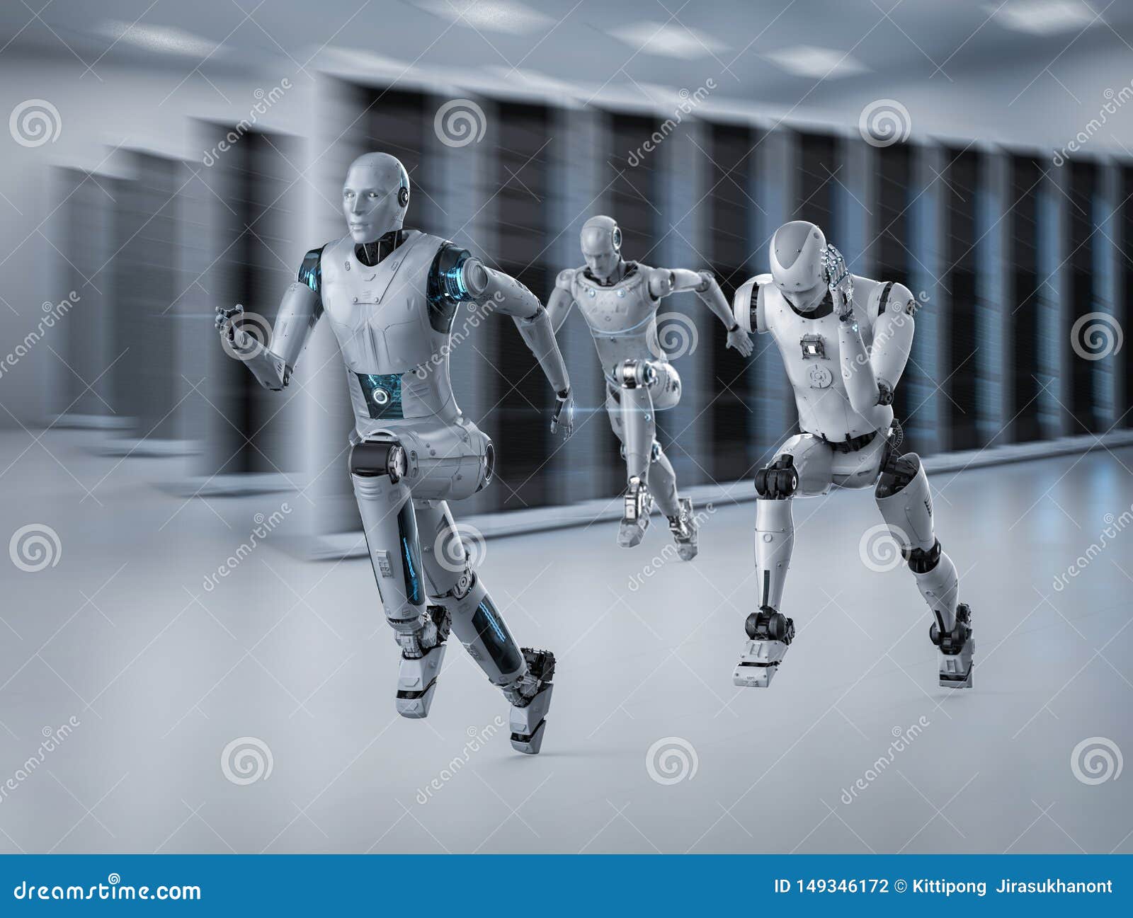 Robot running with speed stock illustration. Illustration of robotic ...