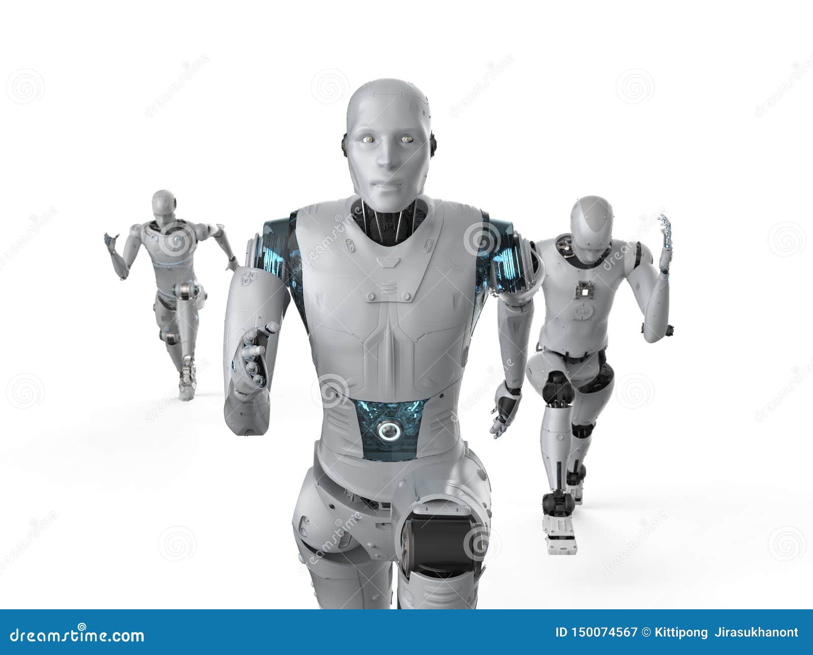 Robot running with speed stock illustration. Illustration of race ...