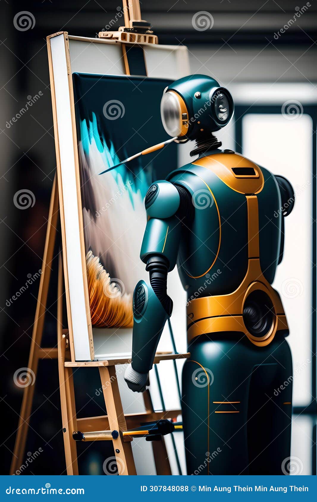 A Robot S Art Based on Artificial Intelligence Stock Illustration ...