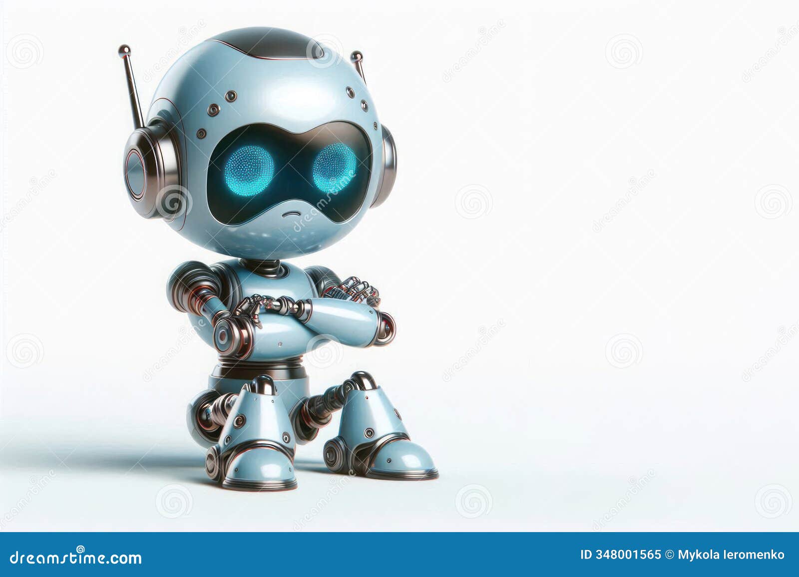 A Robot with a Sad Expression on His Face. Space for Text. Stock Image ...