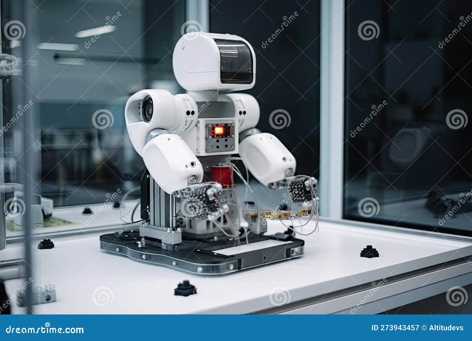Robot, with Safety Control Panel and Emergency Stop Button, in ...