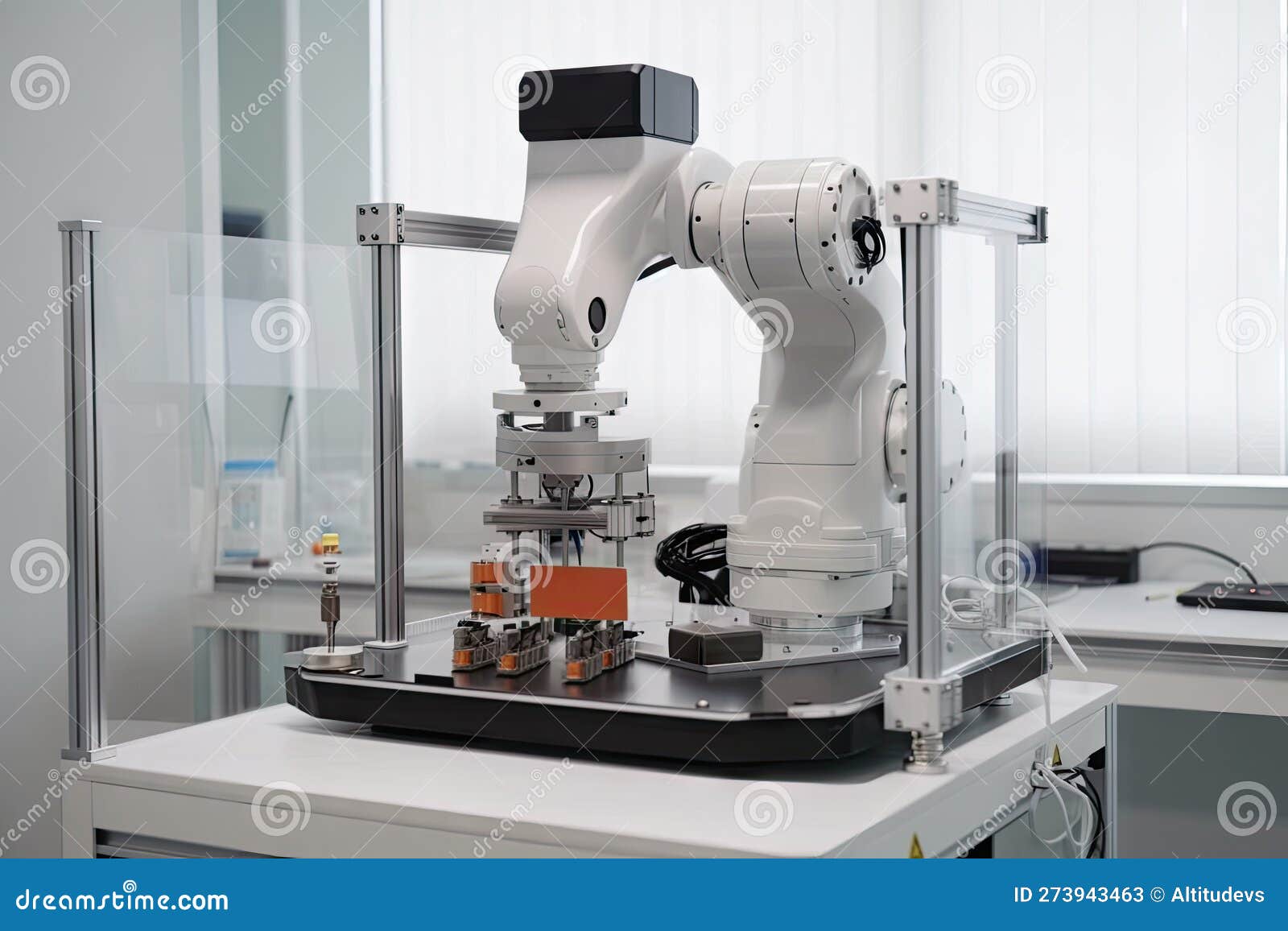 Robot, with Safety Control Panel and Emergency Stop Button, in ...