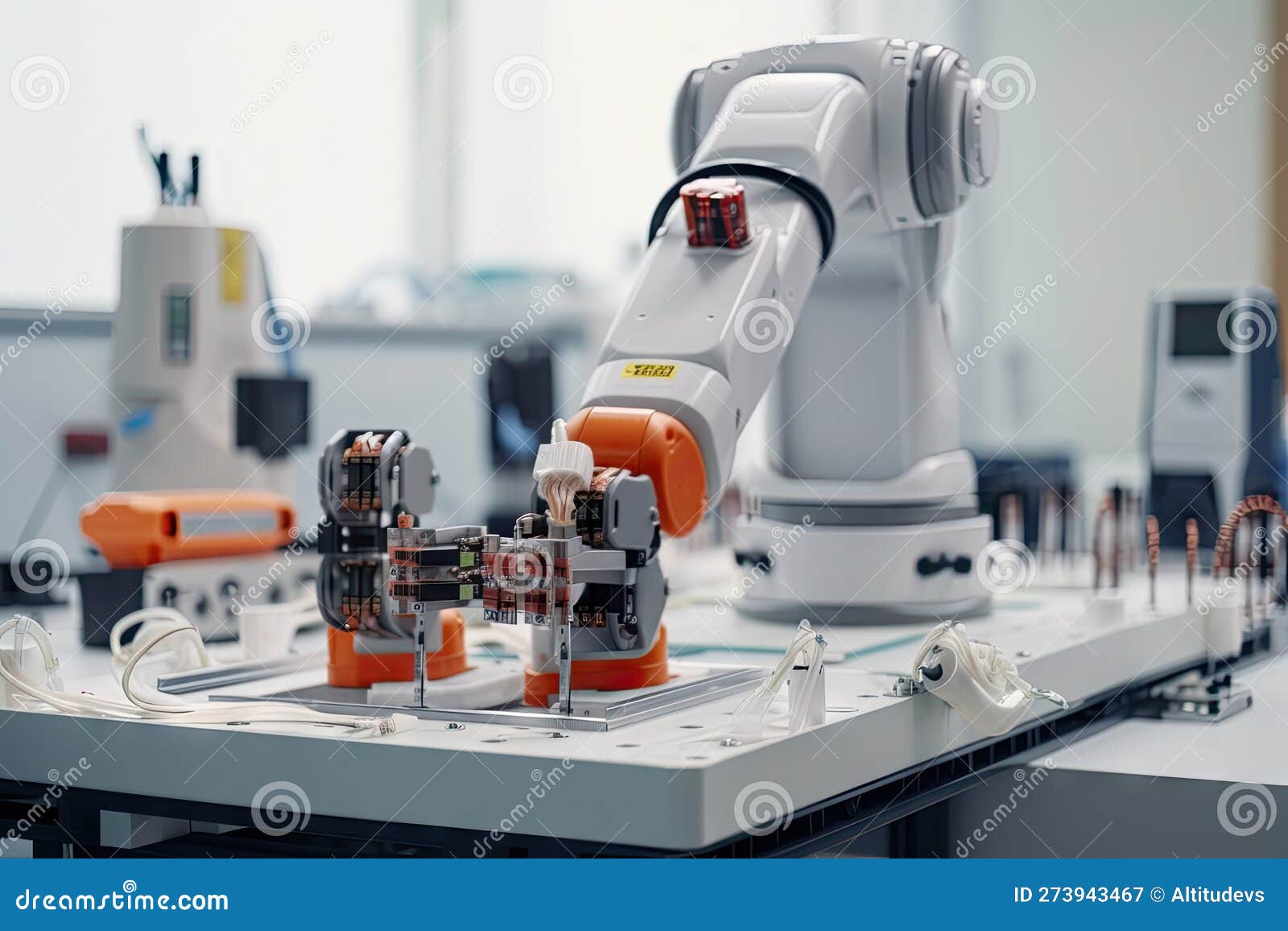 Robot, with Safety Control Panel and Emergency Stop Button, in ...