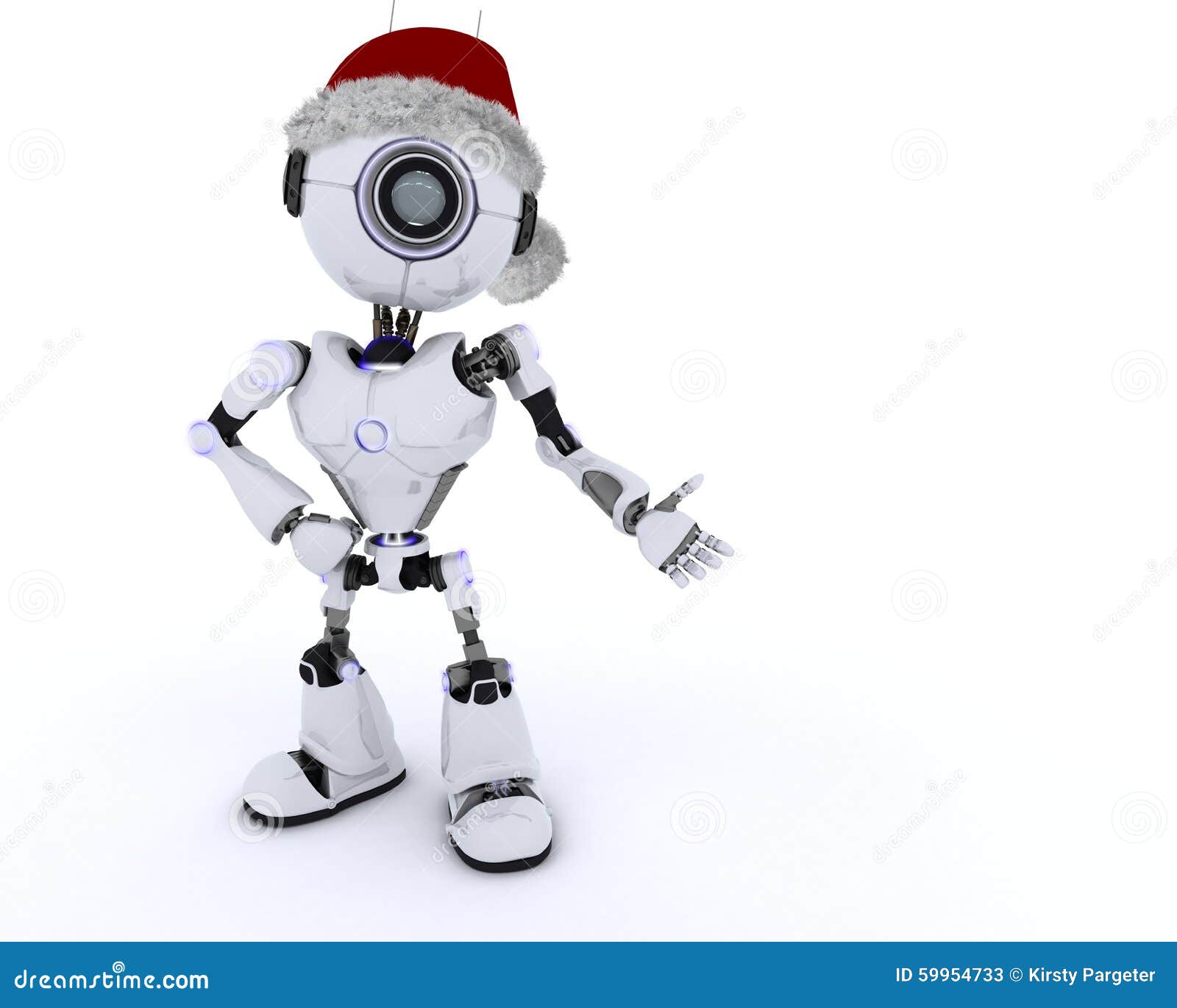 Robot in Santa Hat stock illustration. Illustration of scifi - 59954733