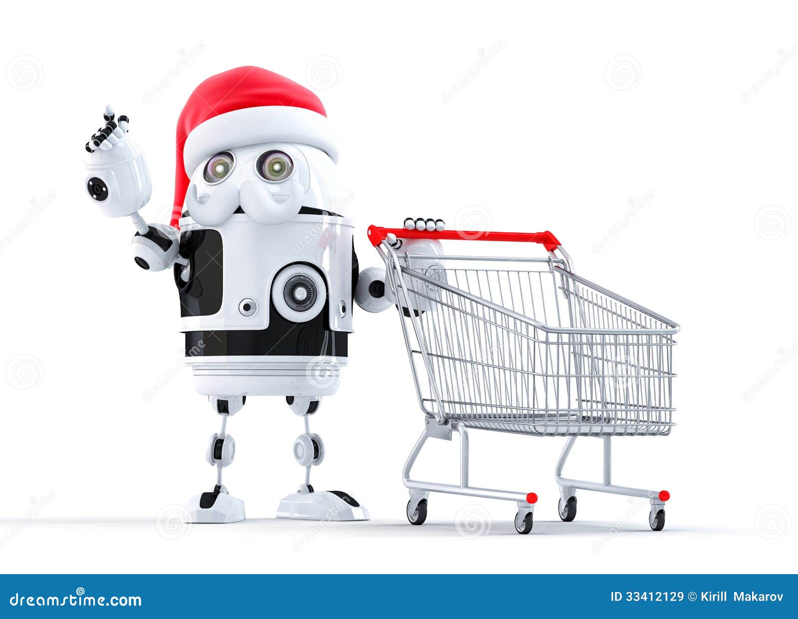 Robot Santa Shopping Cart Stock Illustrations – 13 Robot Santa Shopping ...