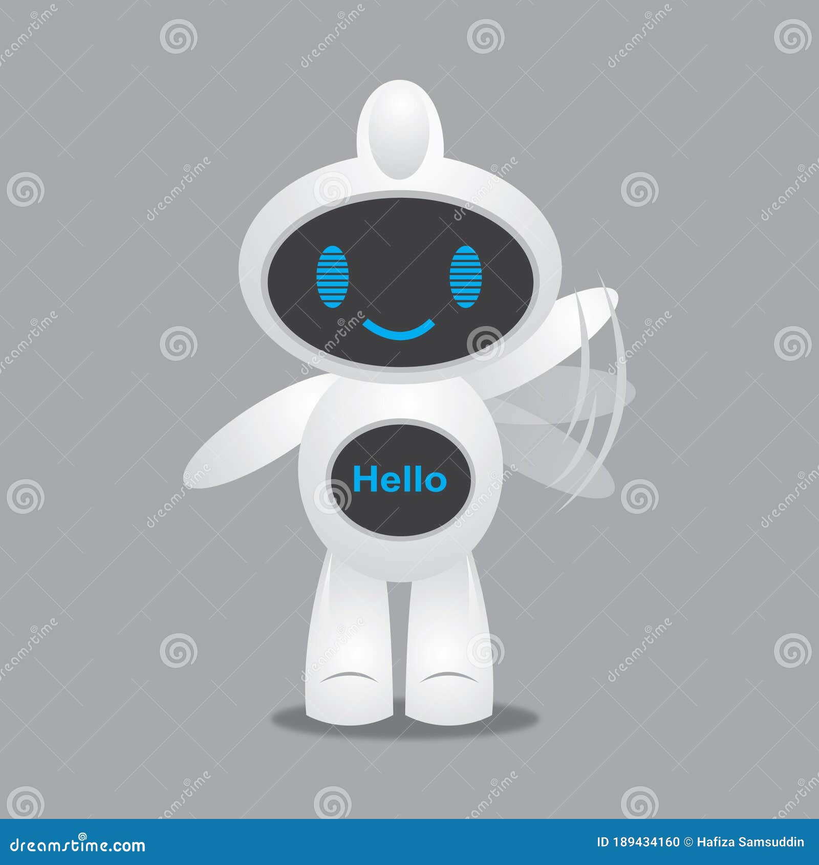 Robot Saying Hello. Vector Illustration Decorative Design Stock Vector ...