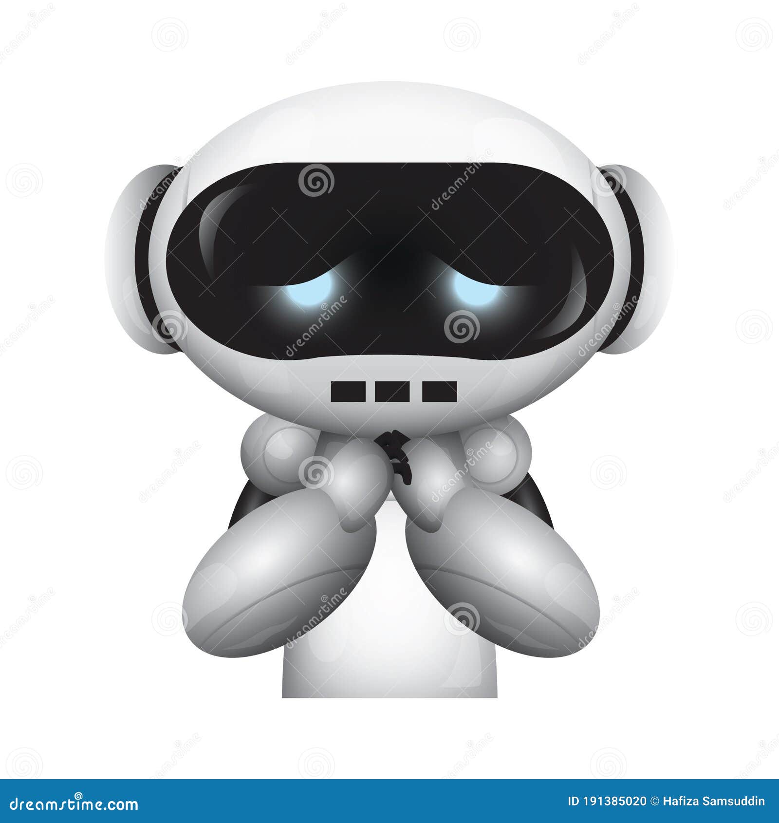 Robot with Scared Expression. Vector Illustration Decorative Design ...
