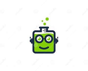 Robot Science Lab Icon Logo Design Element Stock Vector - Illustration ...