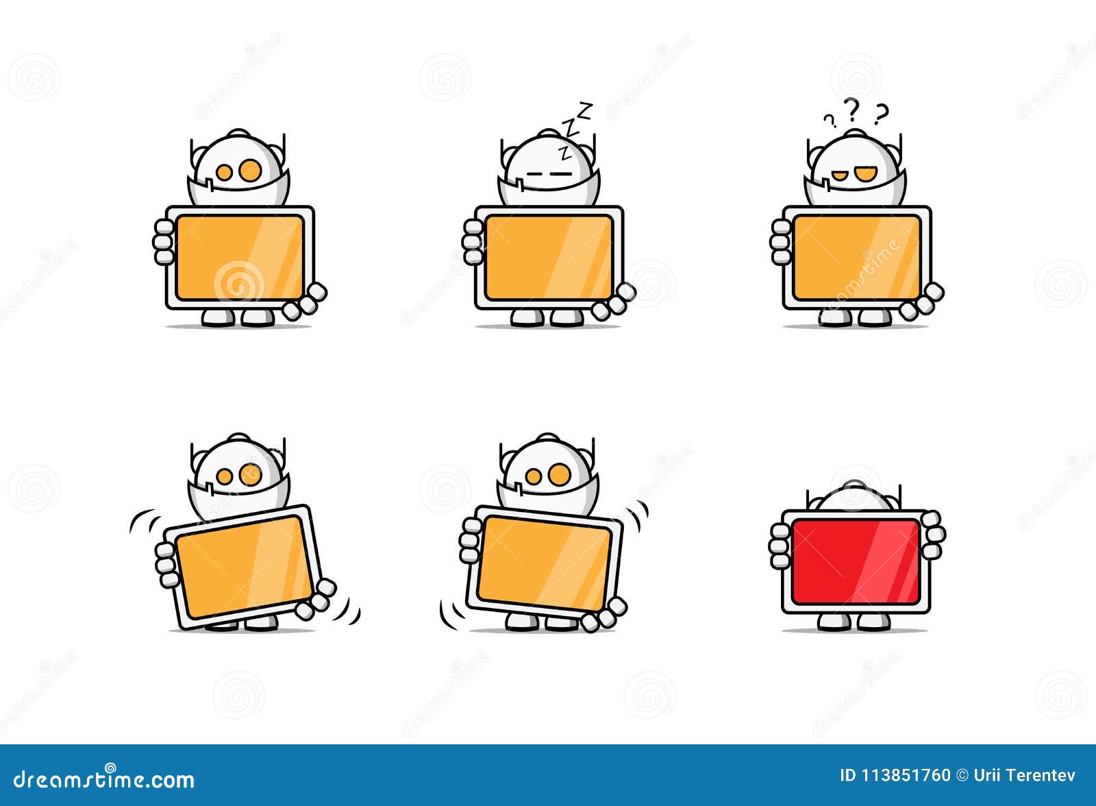 Robot with a screen stock vector. Illustration of laptop - 113851760