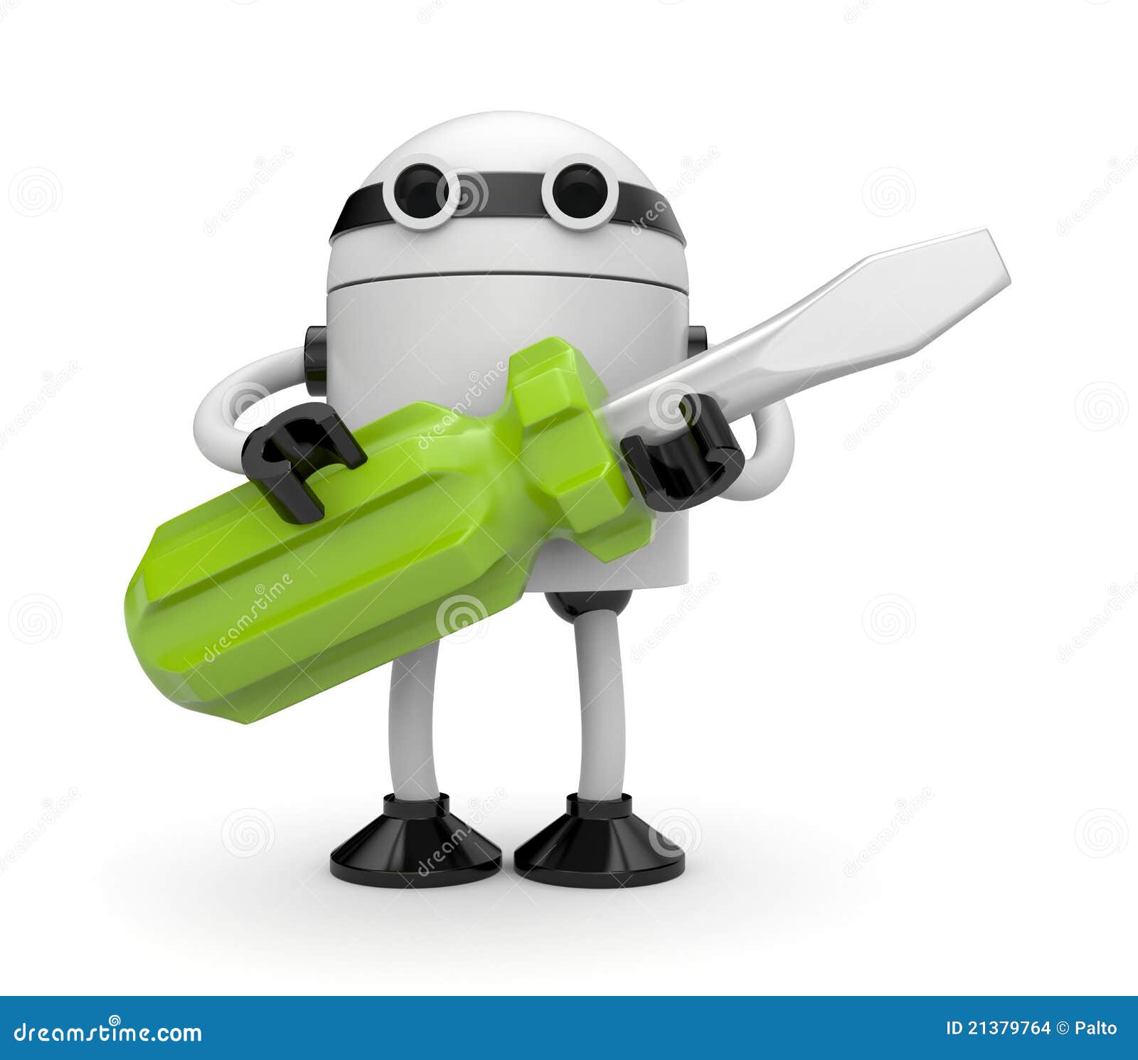 Robot with screwdriver stock illustration. Illustration of constructor ...