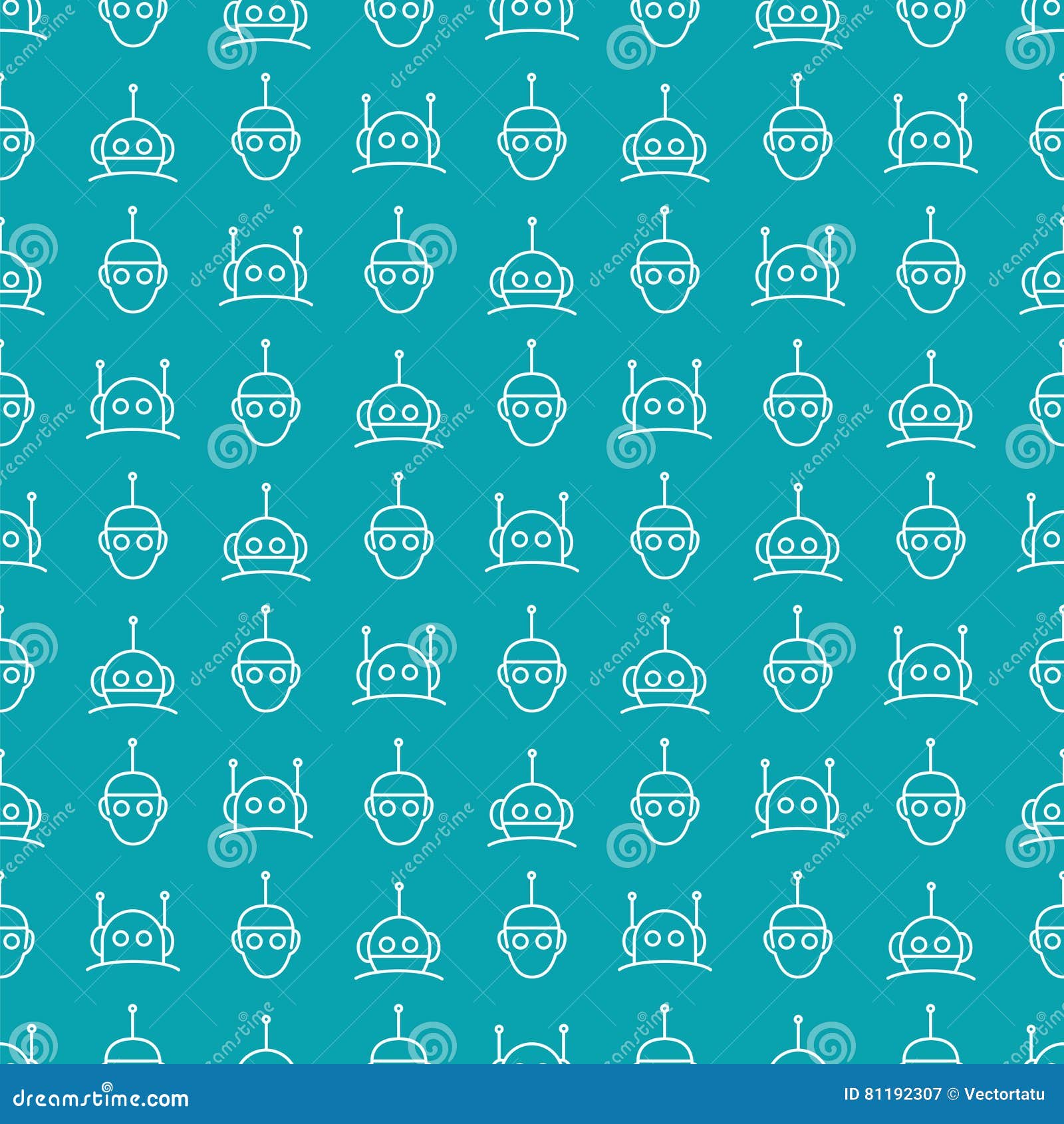 Robot Seamless Pattern on Blue Background Stock Vector - Illustration ...
