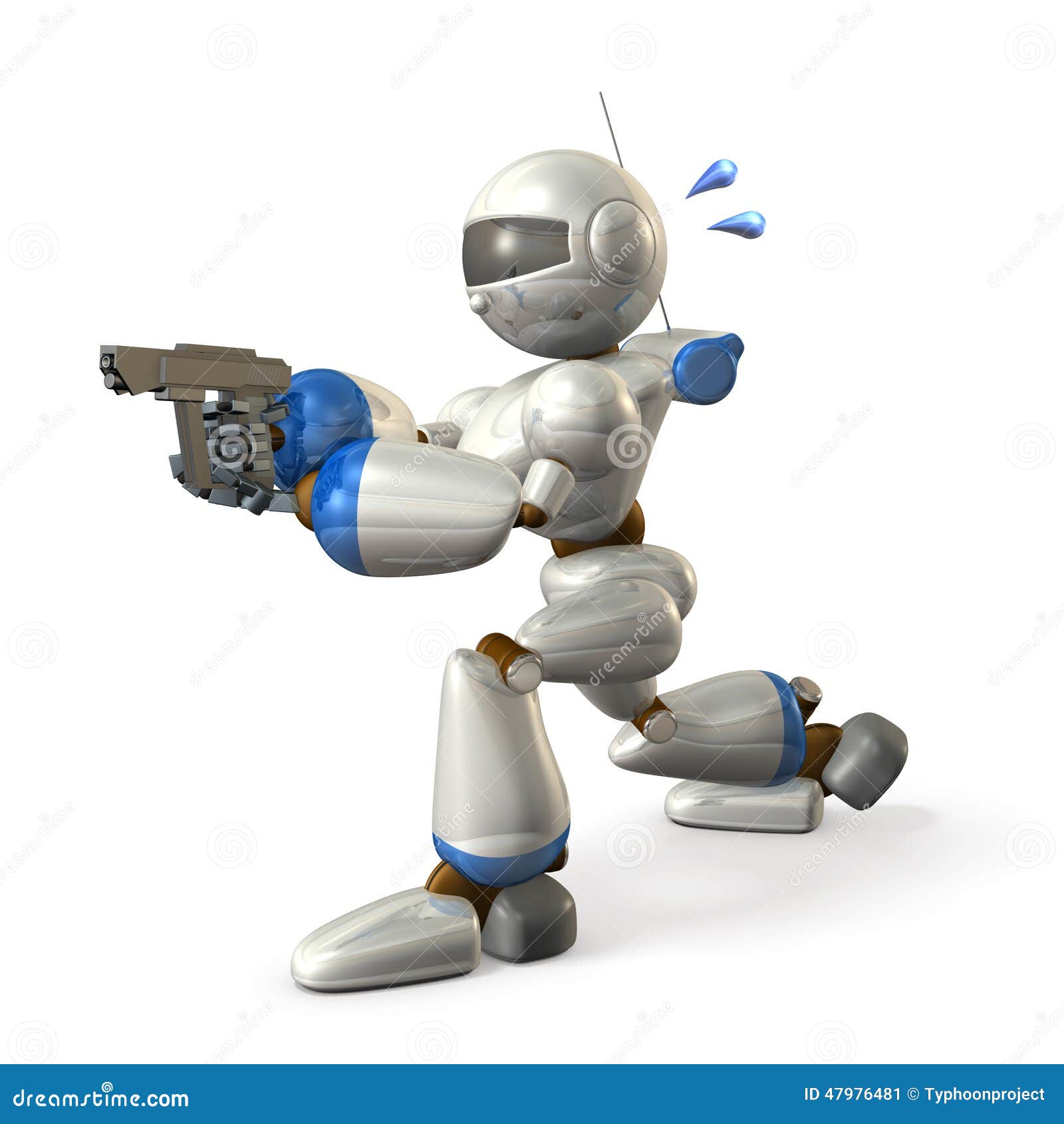 Robot in search operation stock illustration. Illustration of explore ...