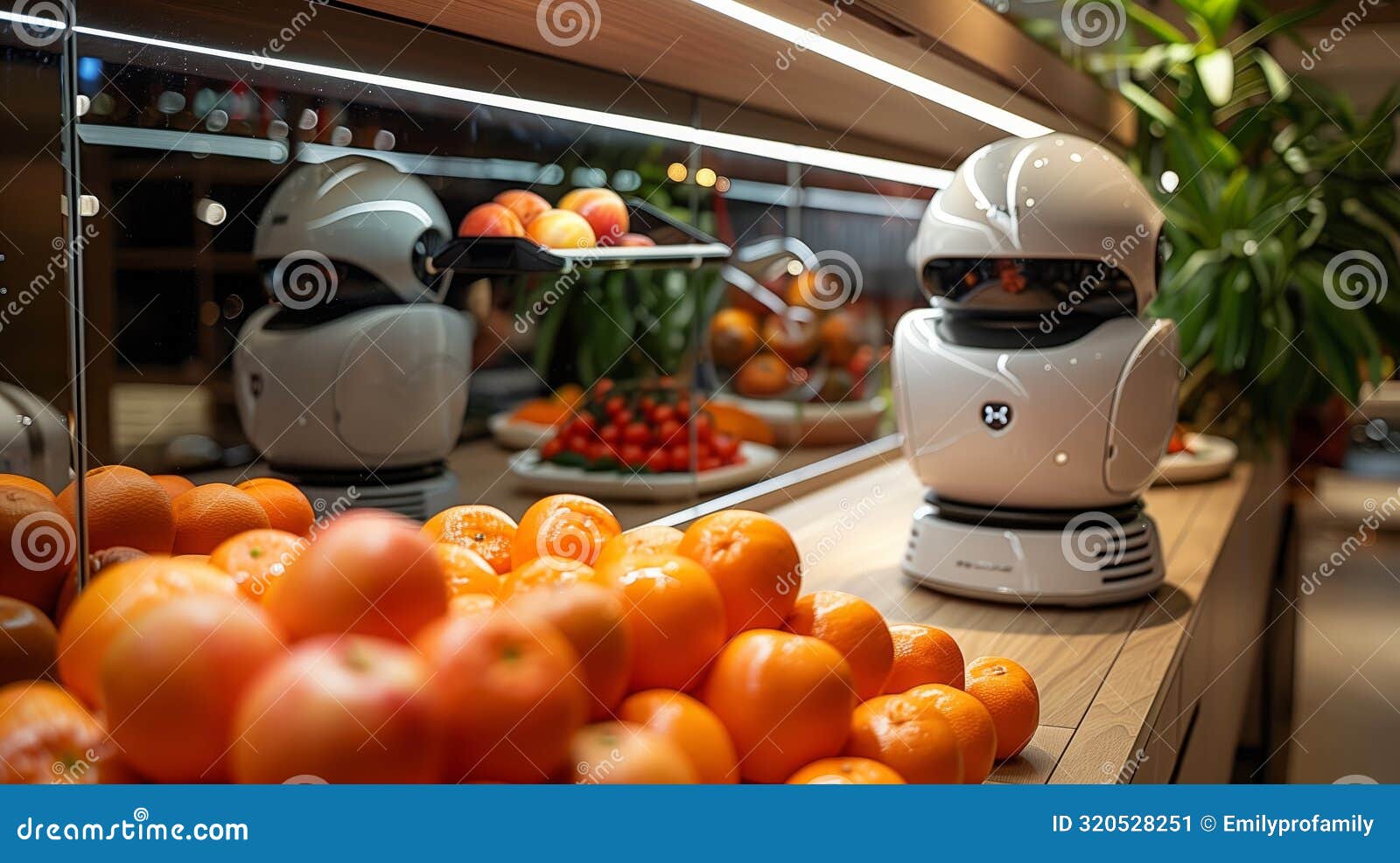 Robot Sitting on Counter in Restaurant Stock Image - Image of ...