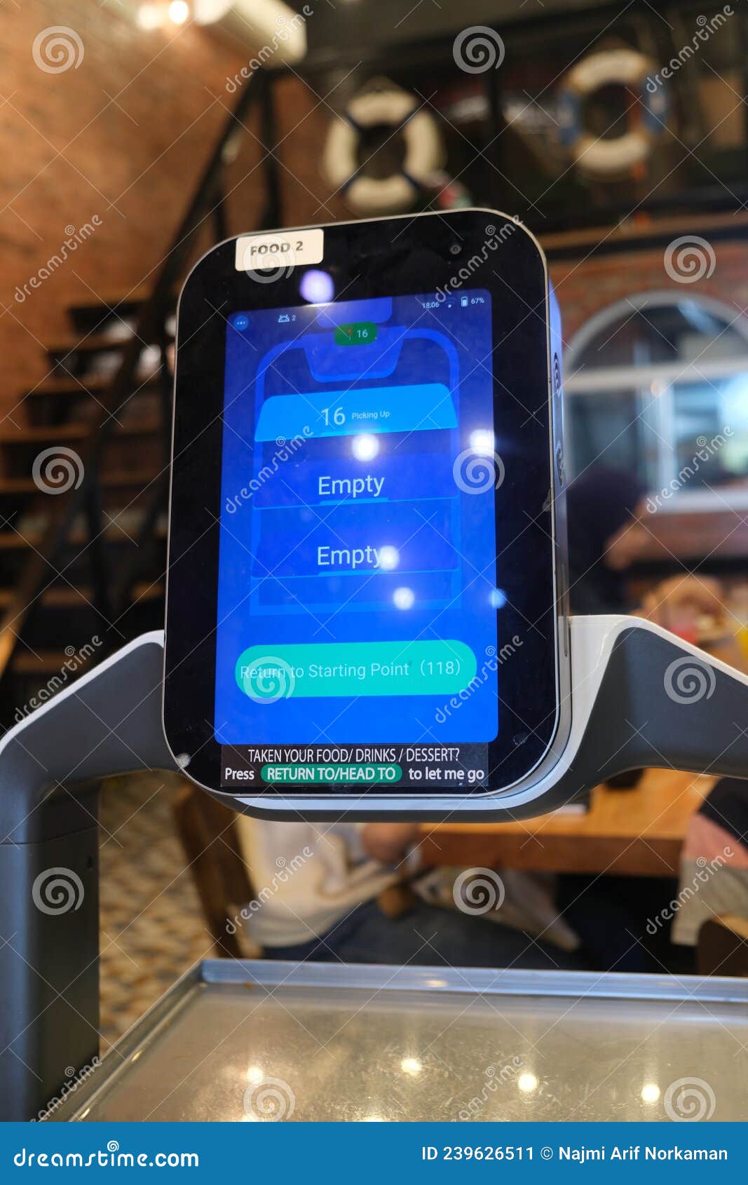 Robot Serving Food Control Panel Stock Image - Image of futuristic ...