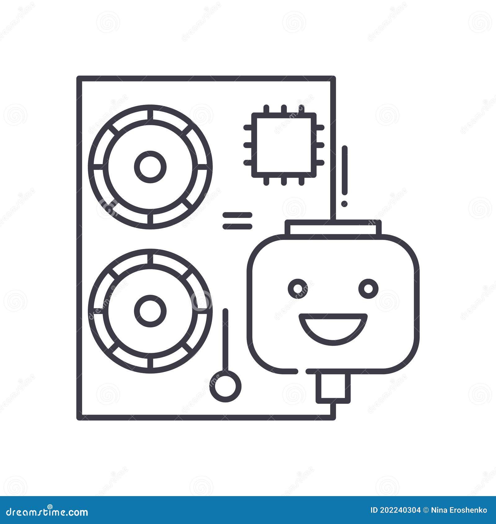 Robot Settings Icon, Linear Isolated Illustration, Thin Line Vector ...