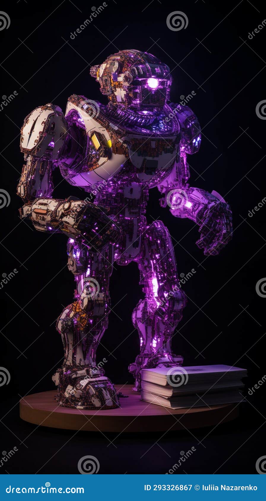 Robot in Shades of Purple. AI Generated Stock Illustration ...