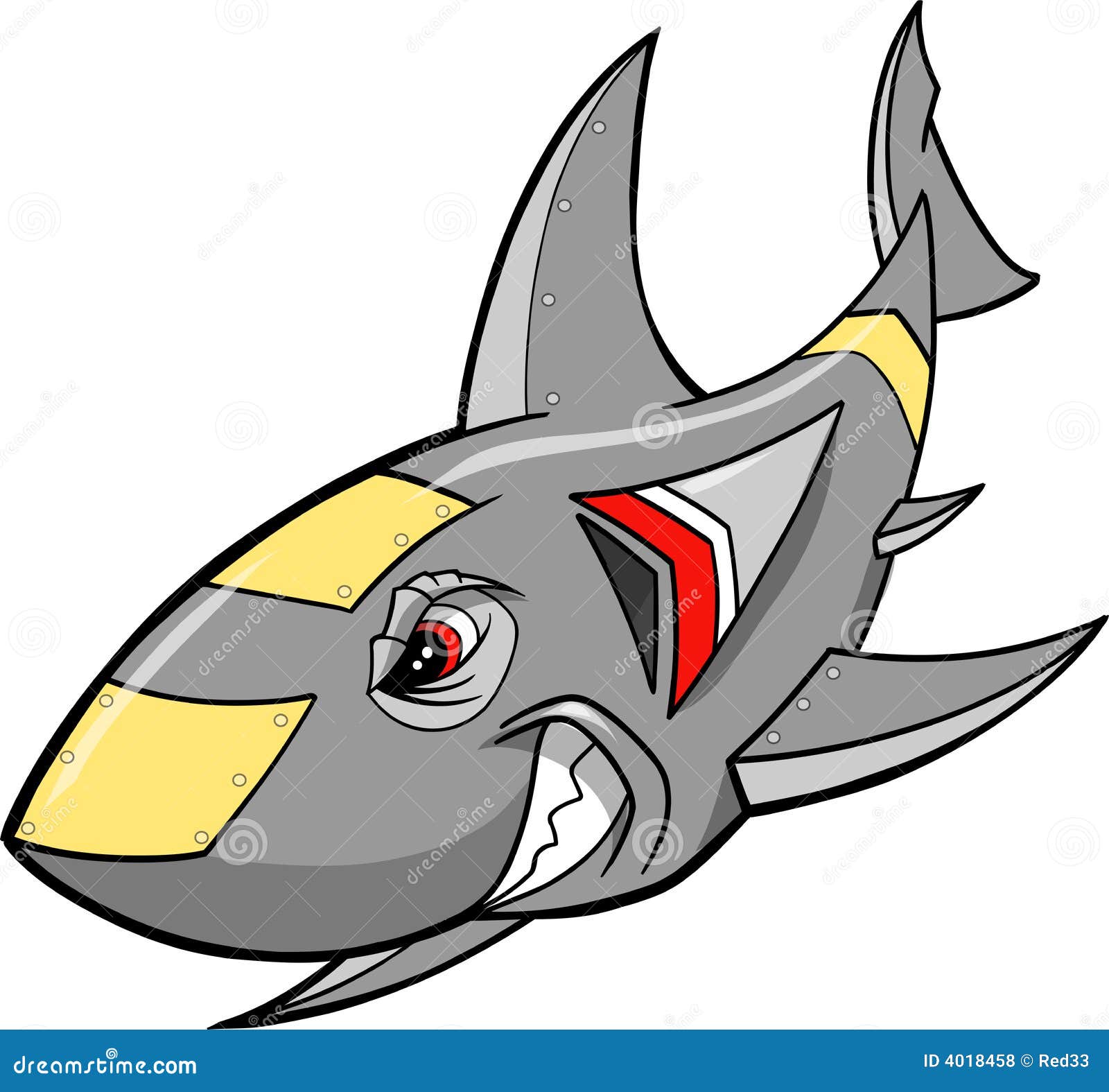 Robot Shark stock vector. Illustration of isolated, colored - 4018458