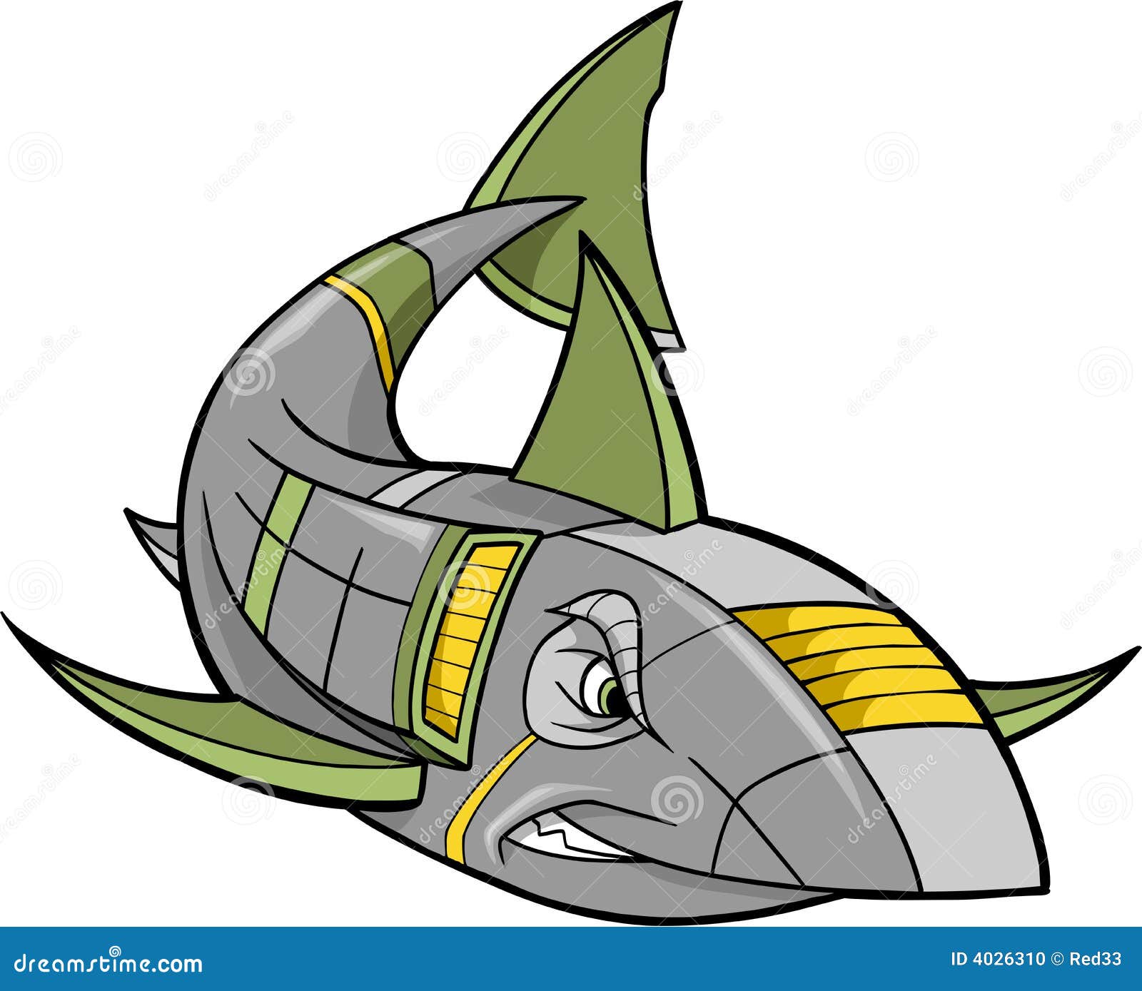 Robot Shark Vector stock vector. Illustration of vector - 4026310