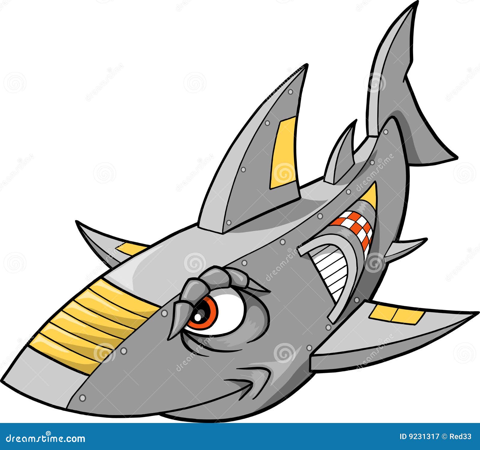 Robot Shark Vector stock vector. Illustration of steel - 9231317