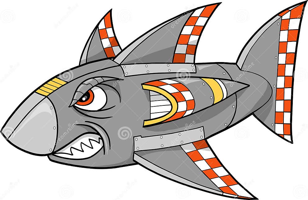 Robot Shark Vector stock vector. Illustration of themes - 9231318