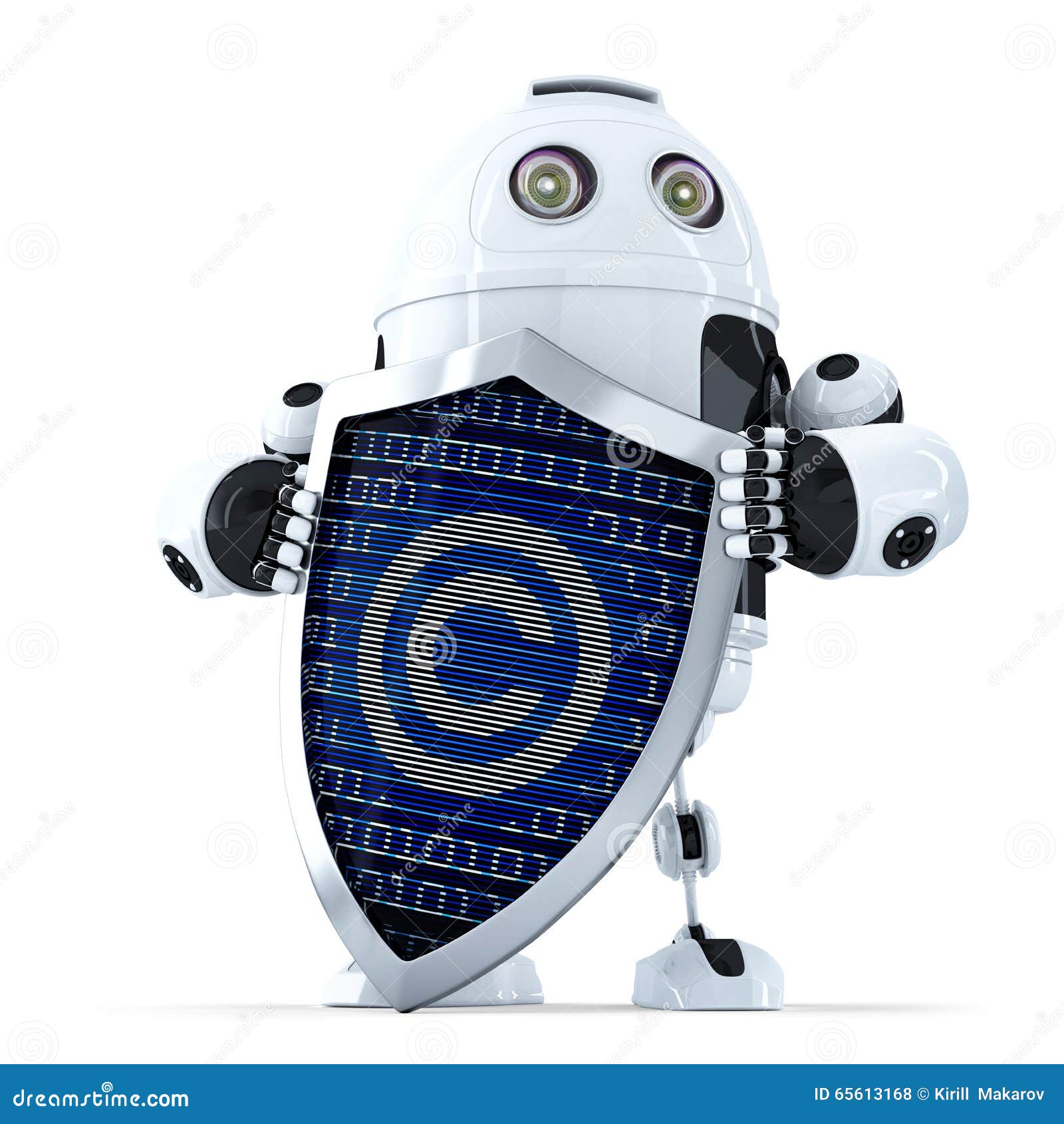 Robot with Shield and Copyright Symbol on it. Isolated. Contains ...