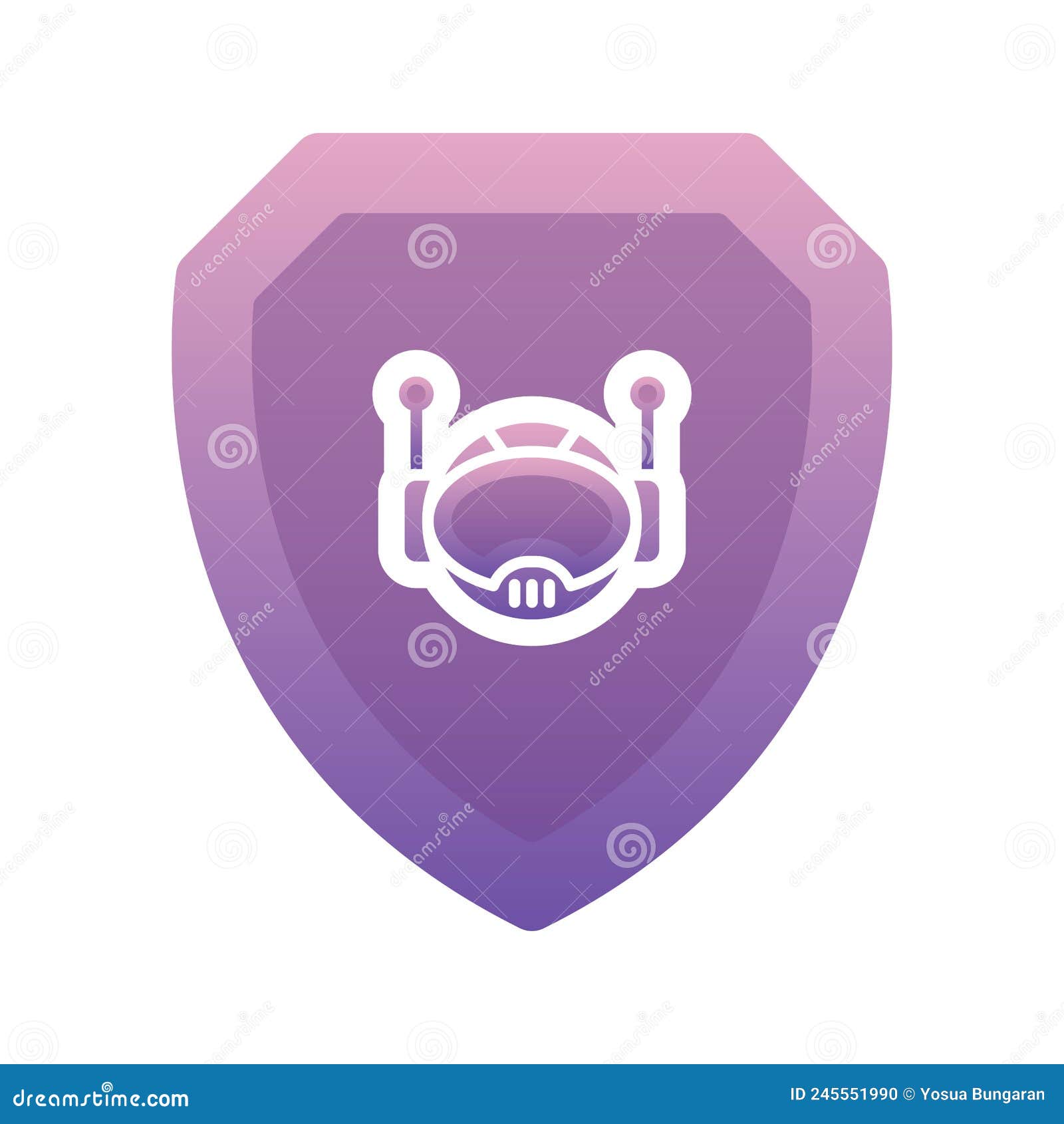 Robot Shield Gradient Logo Design Template Icon Stock Vector ...