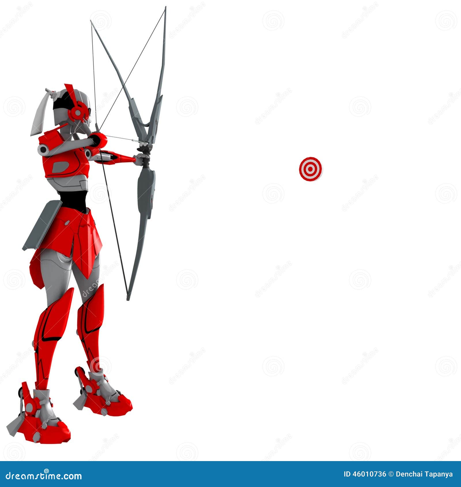 Robot shooting bow 5 stock illustration. Illustration of goal - 46010736