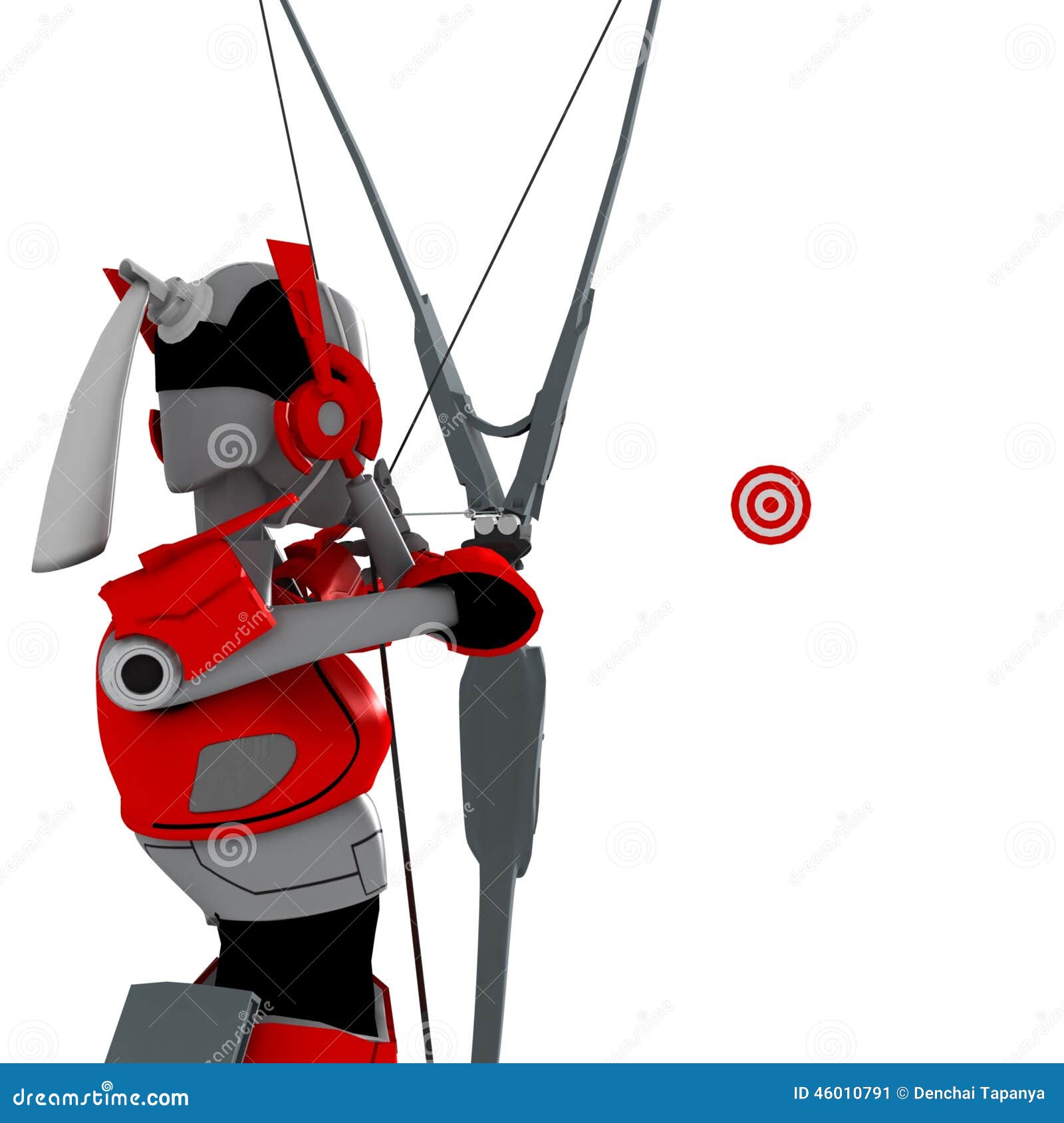 Robot shooting bow 6 stock illustration. Illustration of design - 46010791