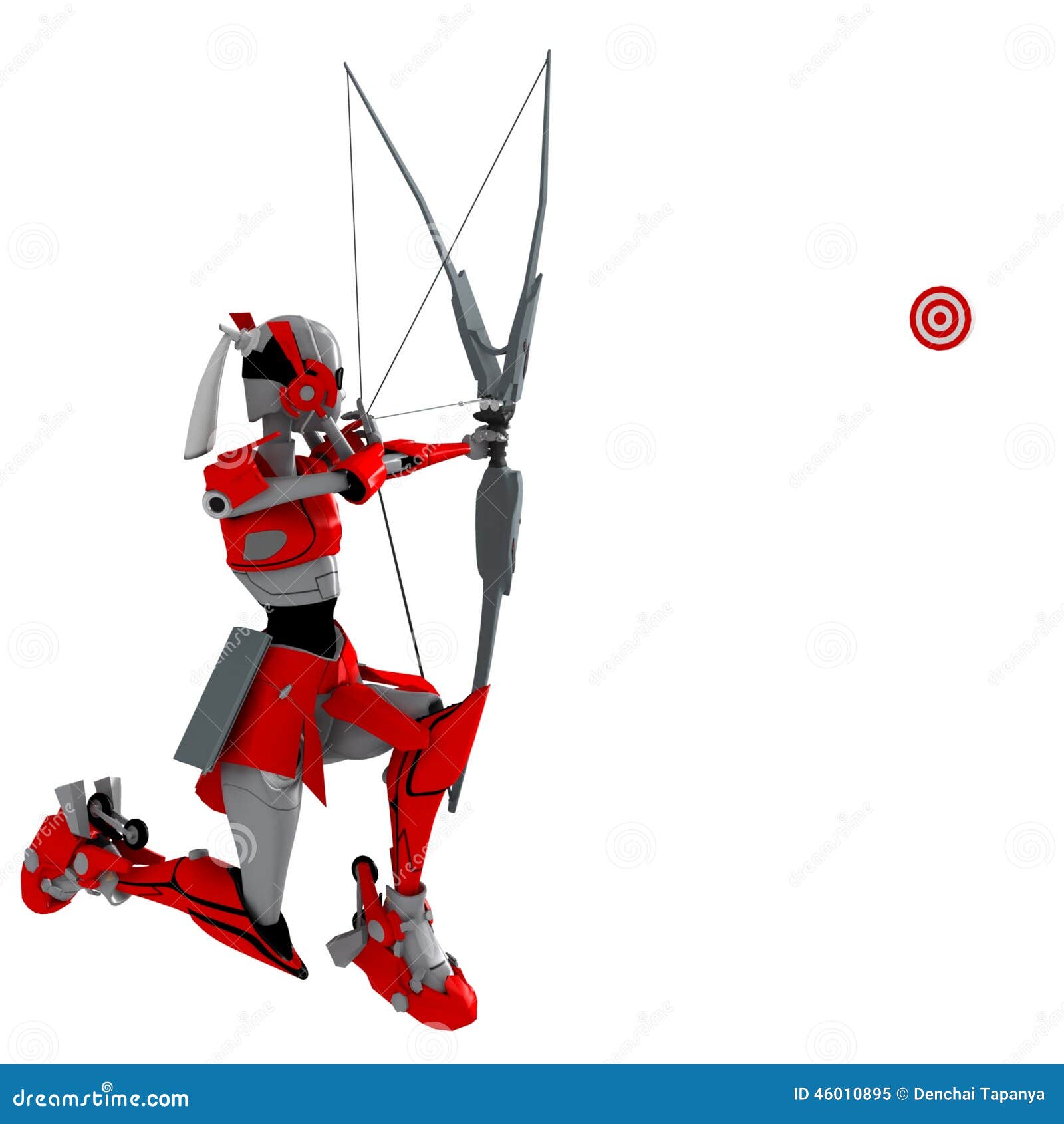 Robot shooting bow 7 stock illustration. Illustration of point - 46010895
