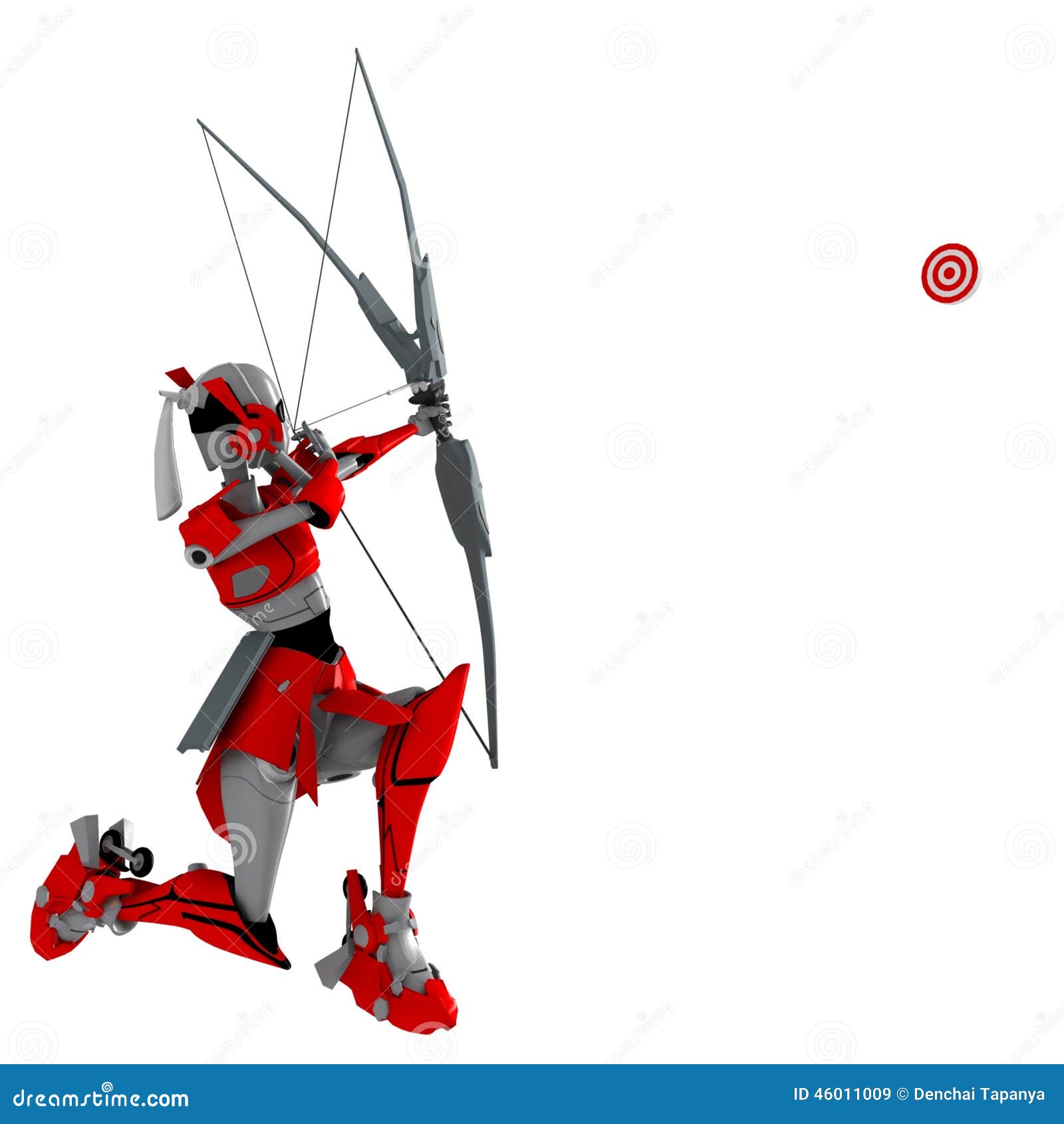 Robot shooting bow 9 stock illustration. Illustration of portrait ...