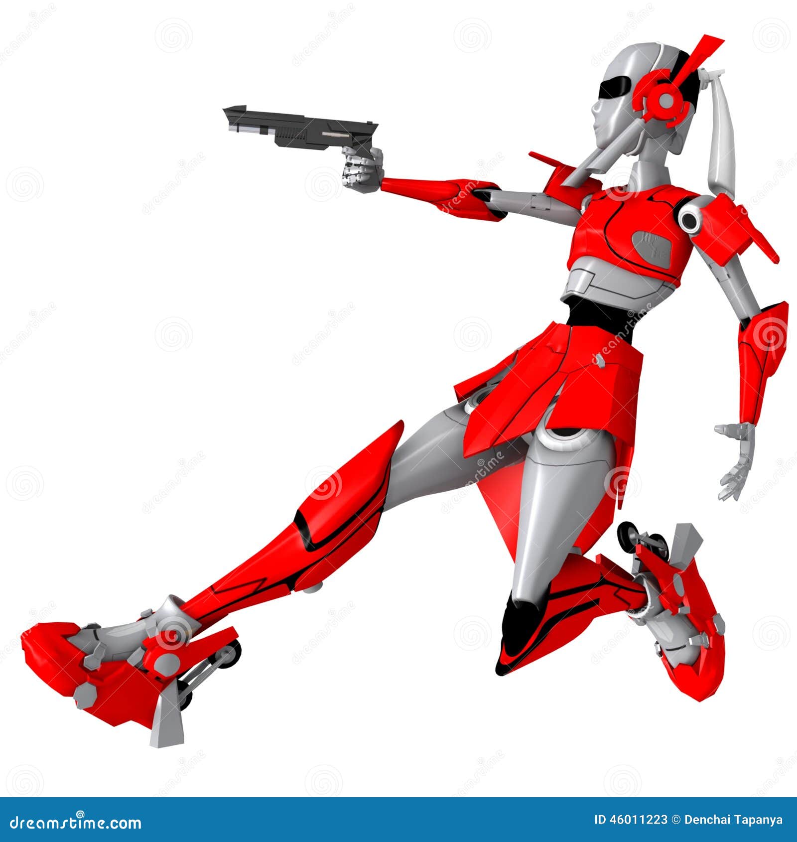 Robot shooting gun 3 stock illustration. Illustration of decorative ...