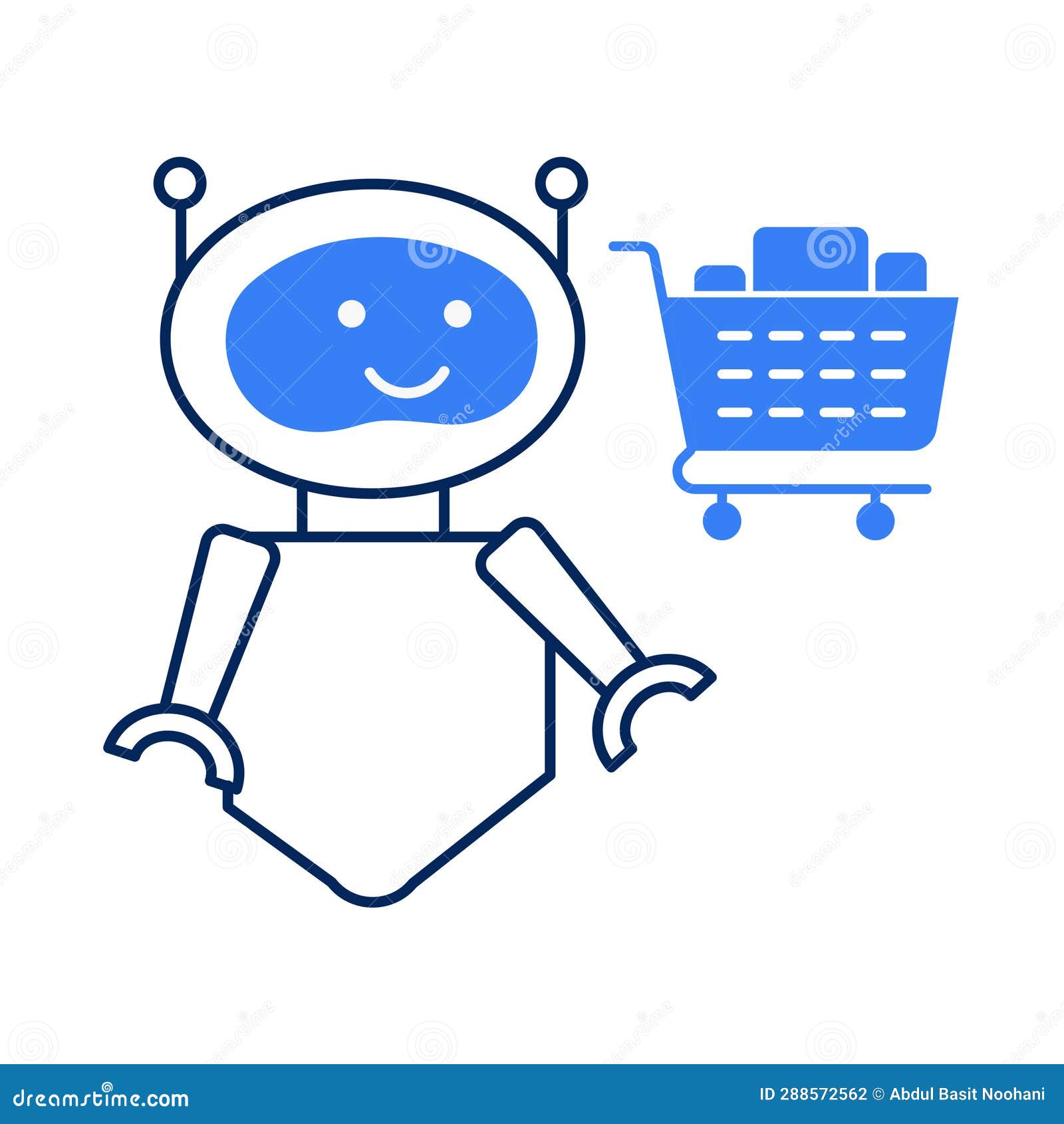 Robot Shopping Trolley Icon Design. Shopping Trolley Robot Icon. Robot ...
