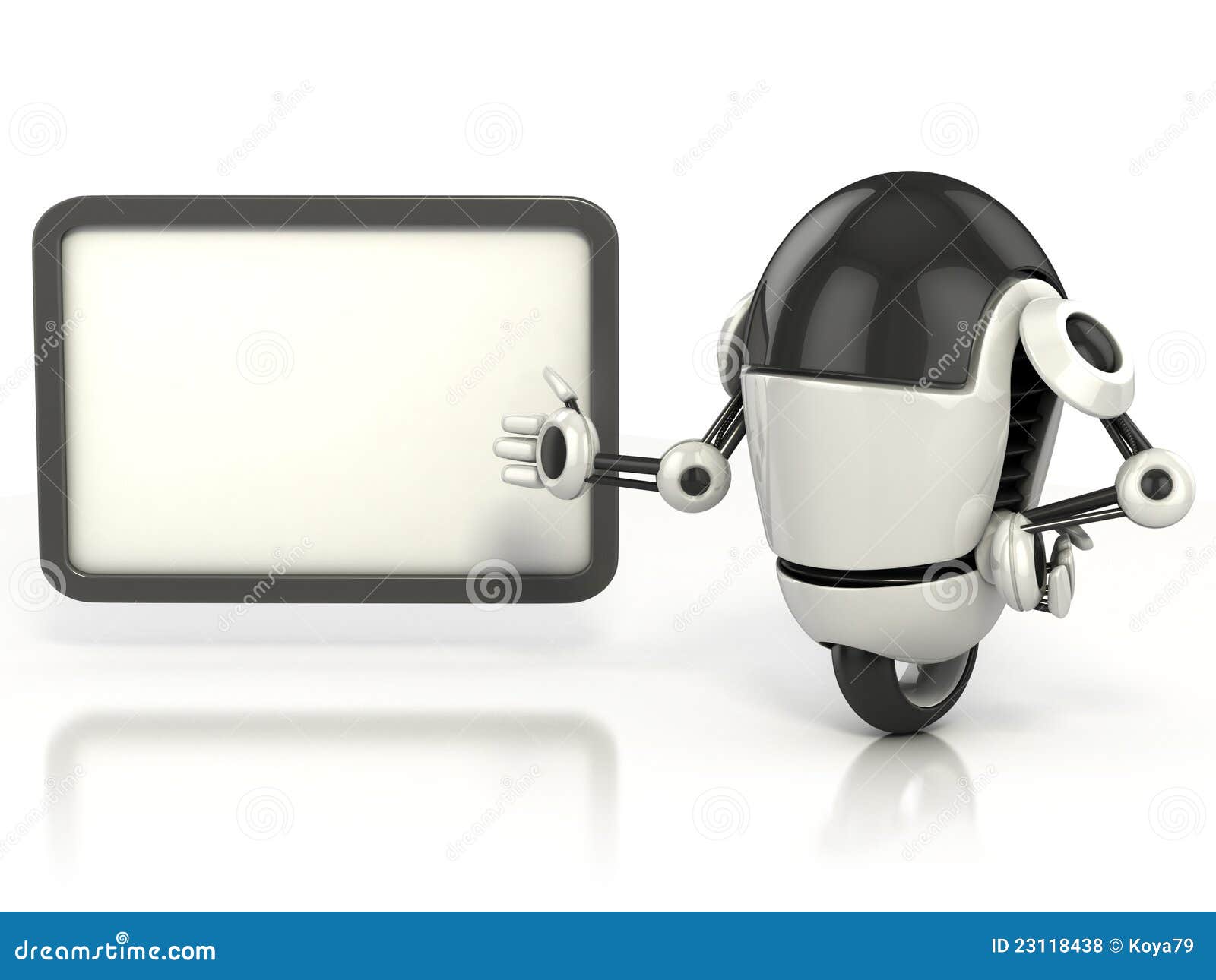 Robot showing blank board stock illustration. Illustration of message ...