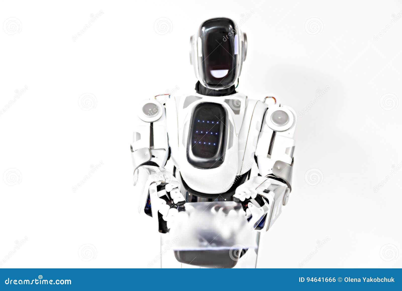 Robot is Showing His Sensor Screen Stock Photo - Image of robot ...