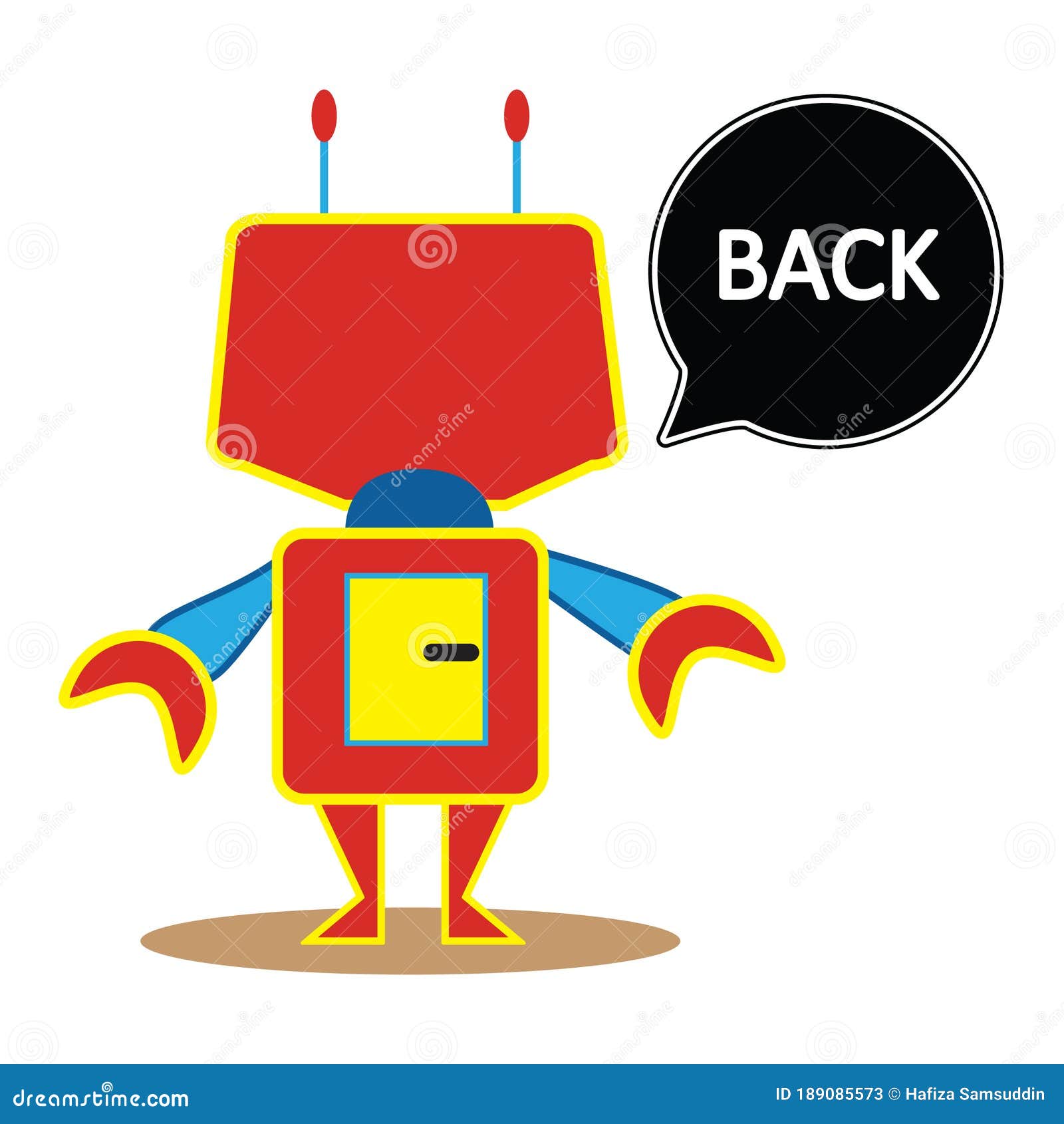 Robot Showing it S Back. Vector Illustration Decorative Design Stock ...