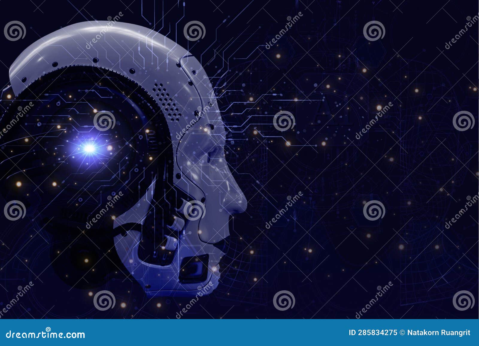 Robot Side Views Head AI, Artificial Intelligence, Technology Smart ...