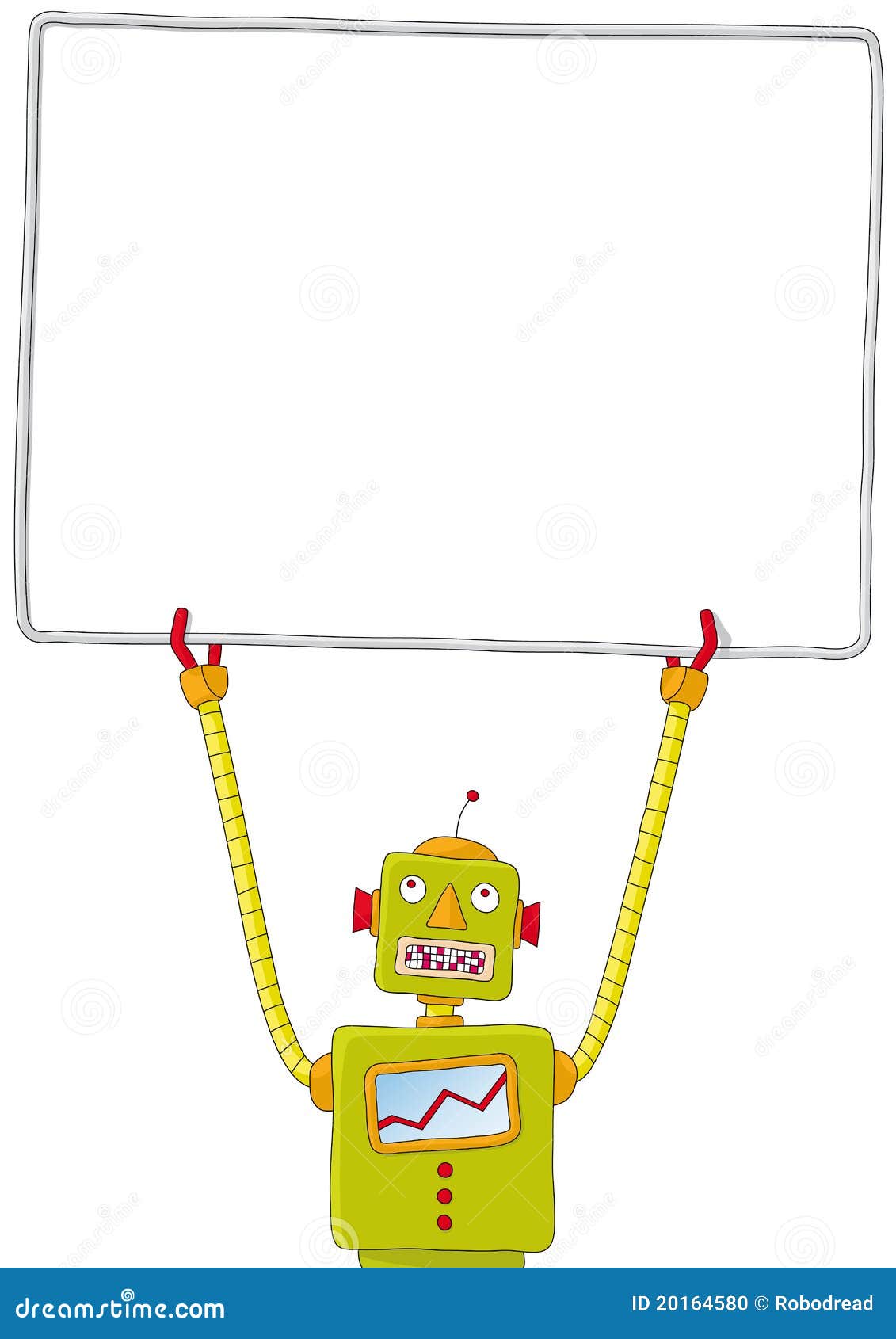 Robot with sign stock vector. Illustration of empty, business - 20164580