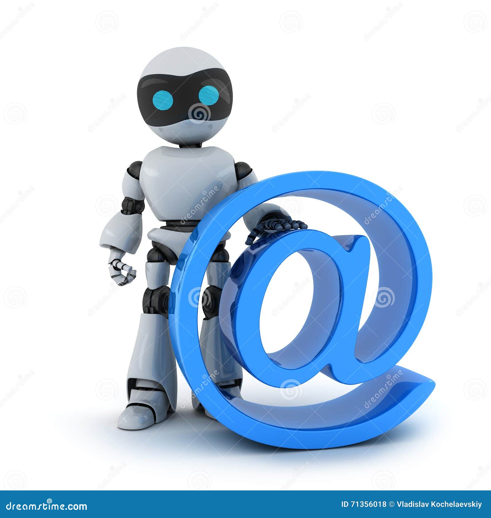 Robot and sign email stock illustration. Illustration of information ...